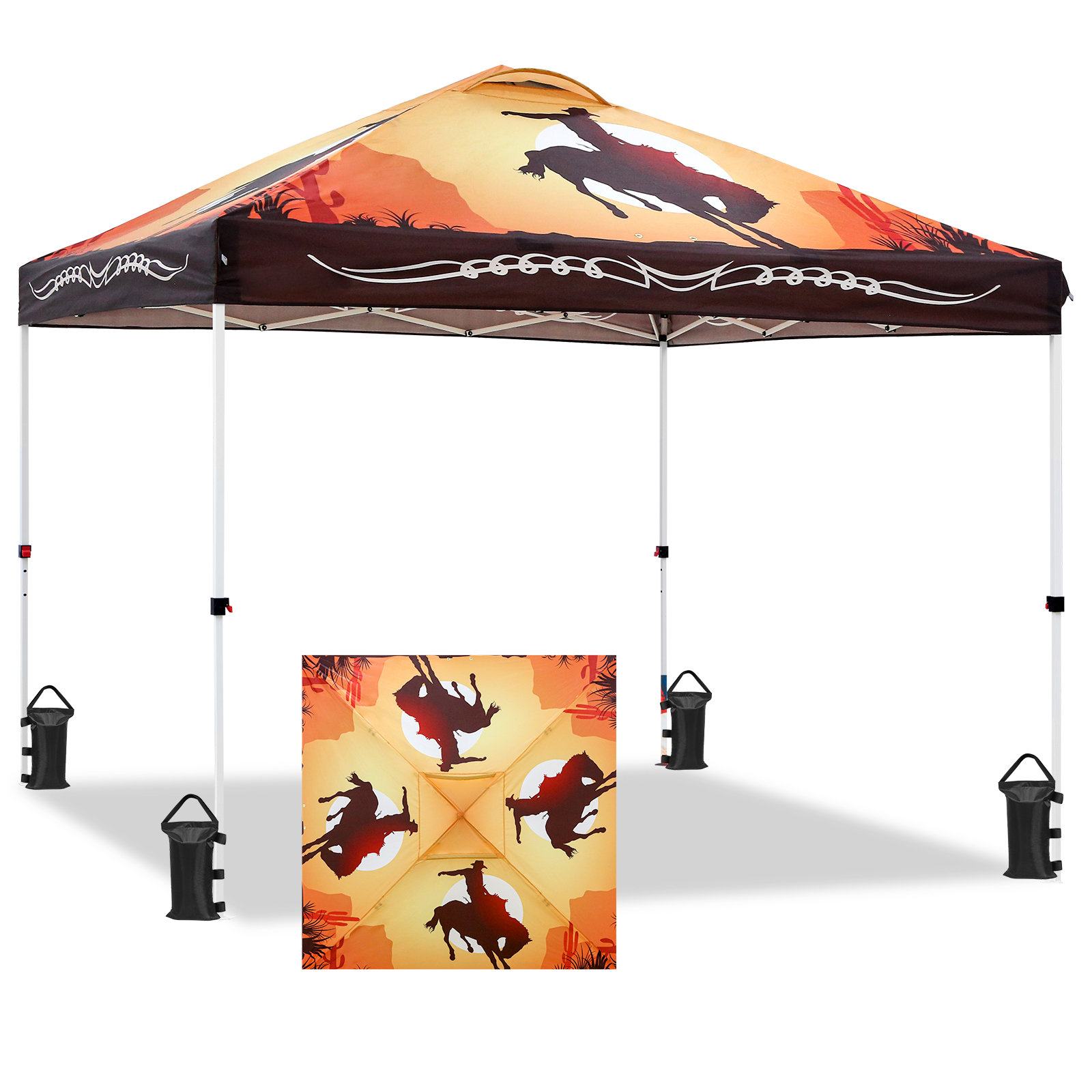 EAGLE PEAK Pop Up Canopies 10 Ft. W x 10 FT. D Metal Party Tent Canopy ...