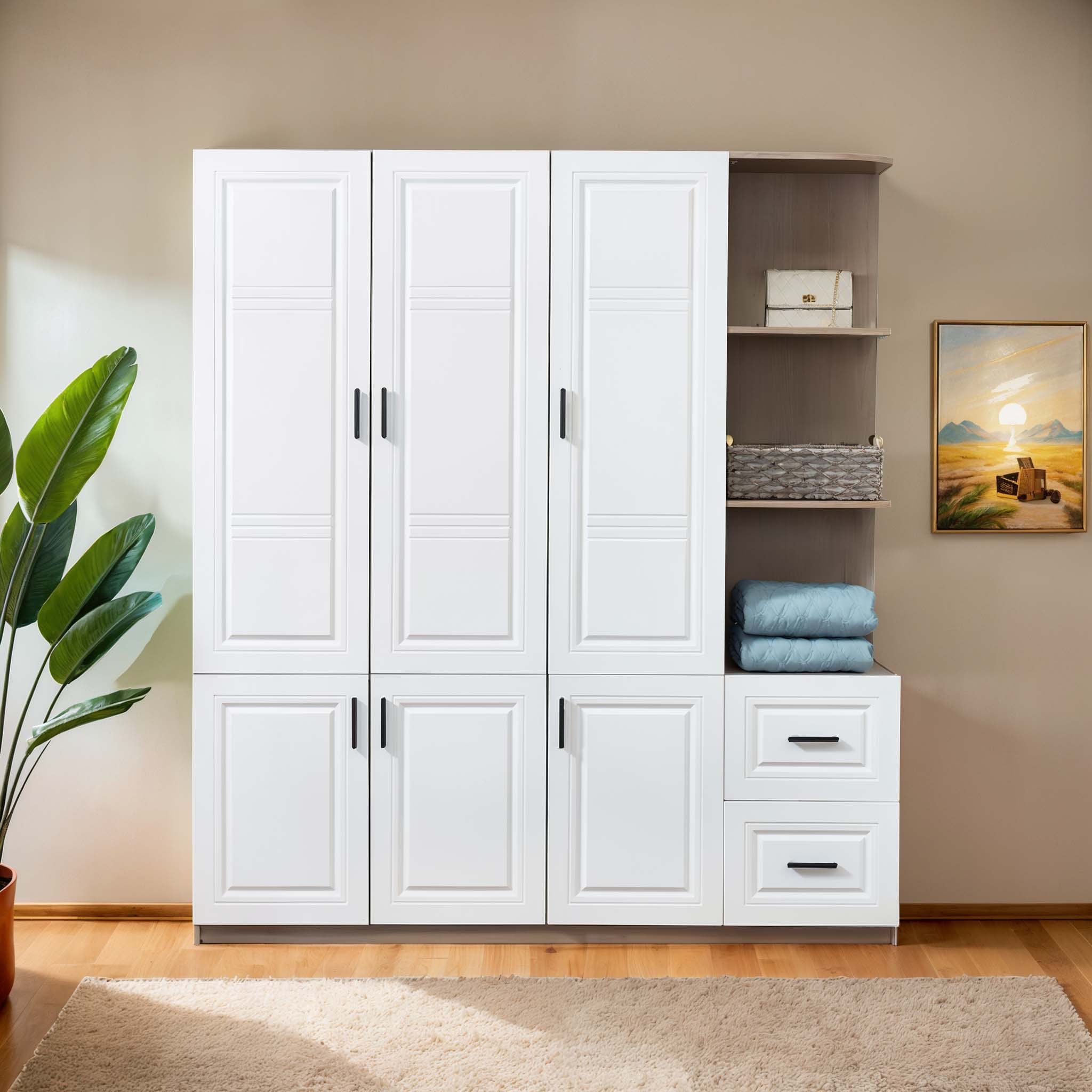 Mercer41 Tylane Solid + Manufactured Wood Armoire | Wayfair