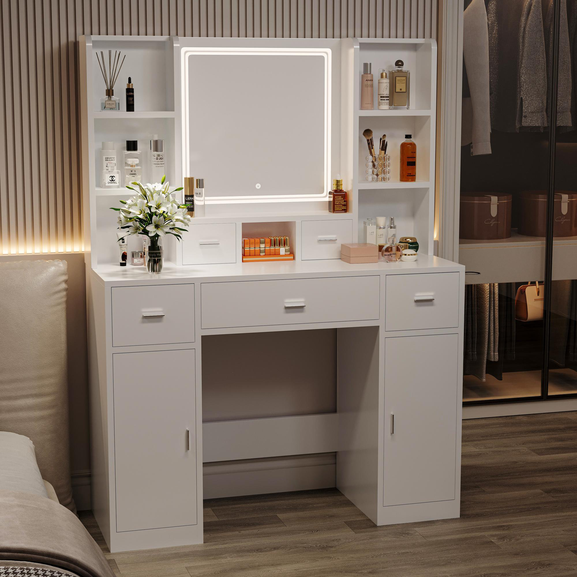 Latitude Run® Newly designed smart mirror dressing table with drawers ...
