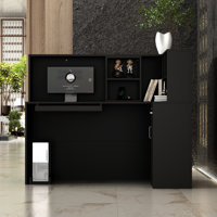 Black Reception Desks & Suites | Salon Desk With Counter