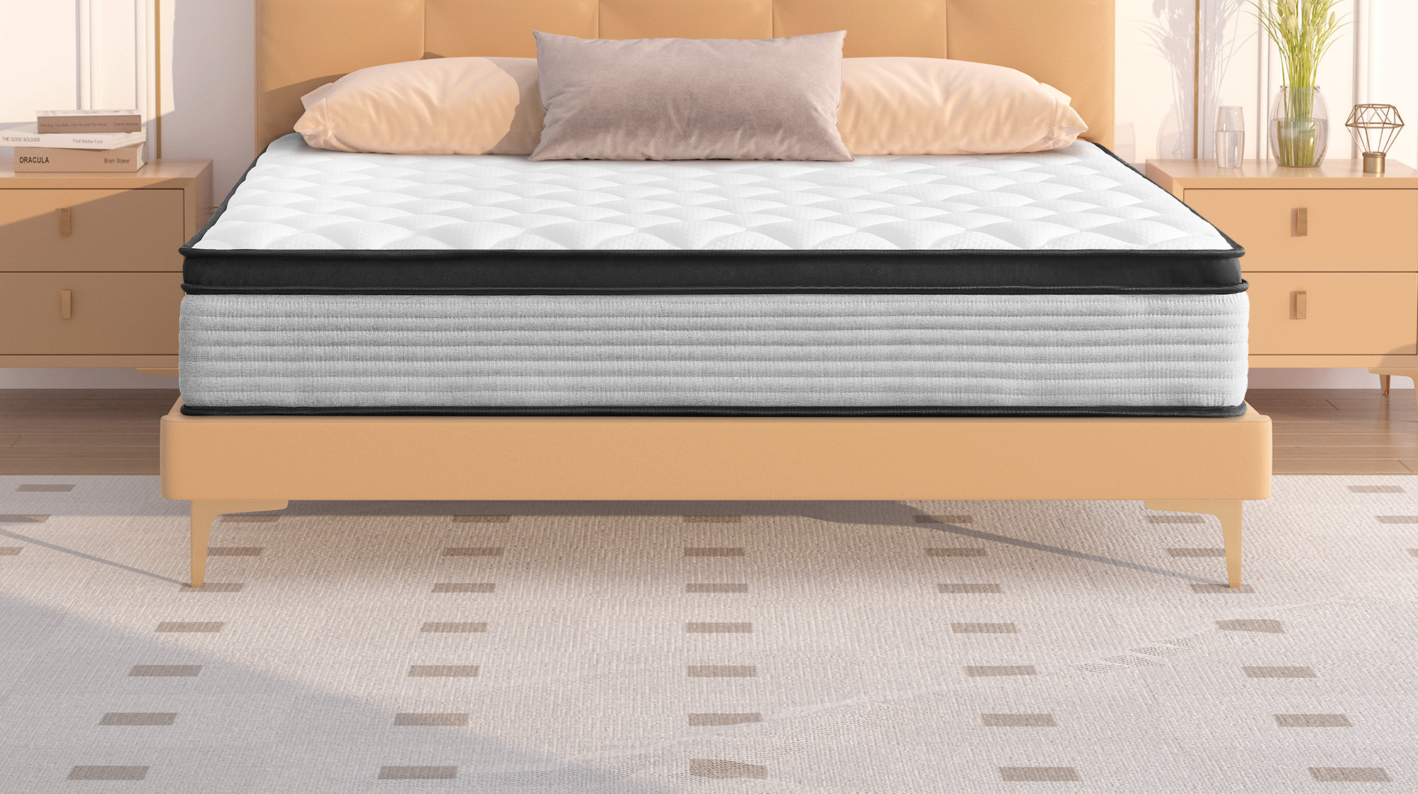 Alwyn Home Wellsville 12" Memory Foam Hybrid Spring Mattress with Edge ...