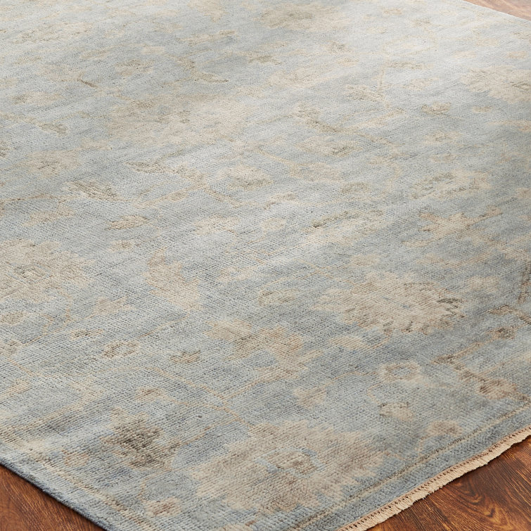 Madison Couture Rugs Pilon Hand-Knotted Wool Flroal Area Rug in Blue ...
