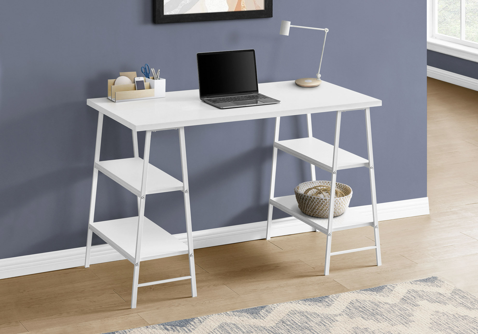 17 Stories Computer Desk, Home Office, Laptop, Storage Shelves, Work ...