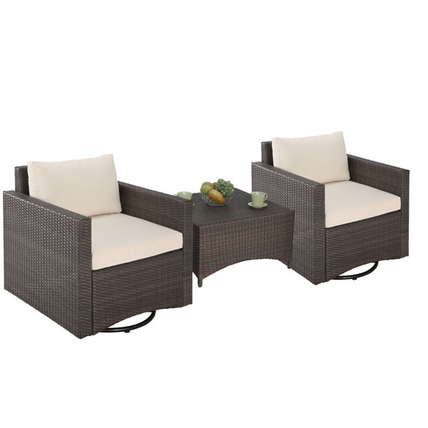 Ebern Designs Kristella 2 - Person Outdoor Seating Group with Cushions ...