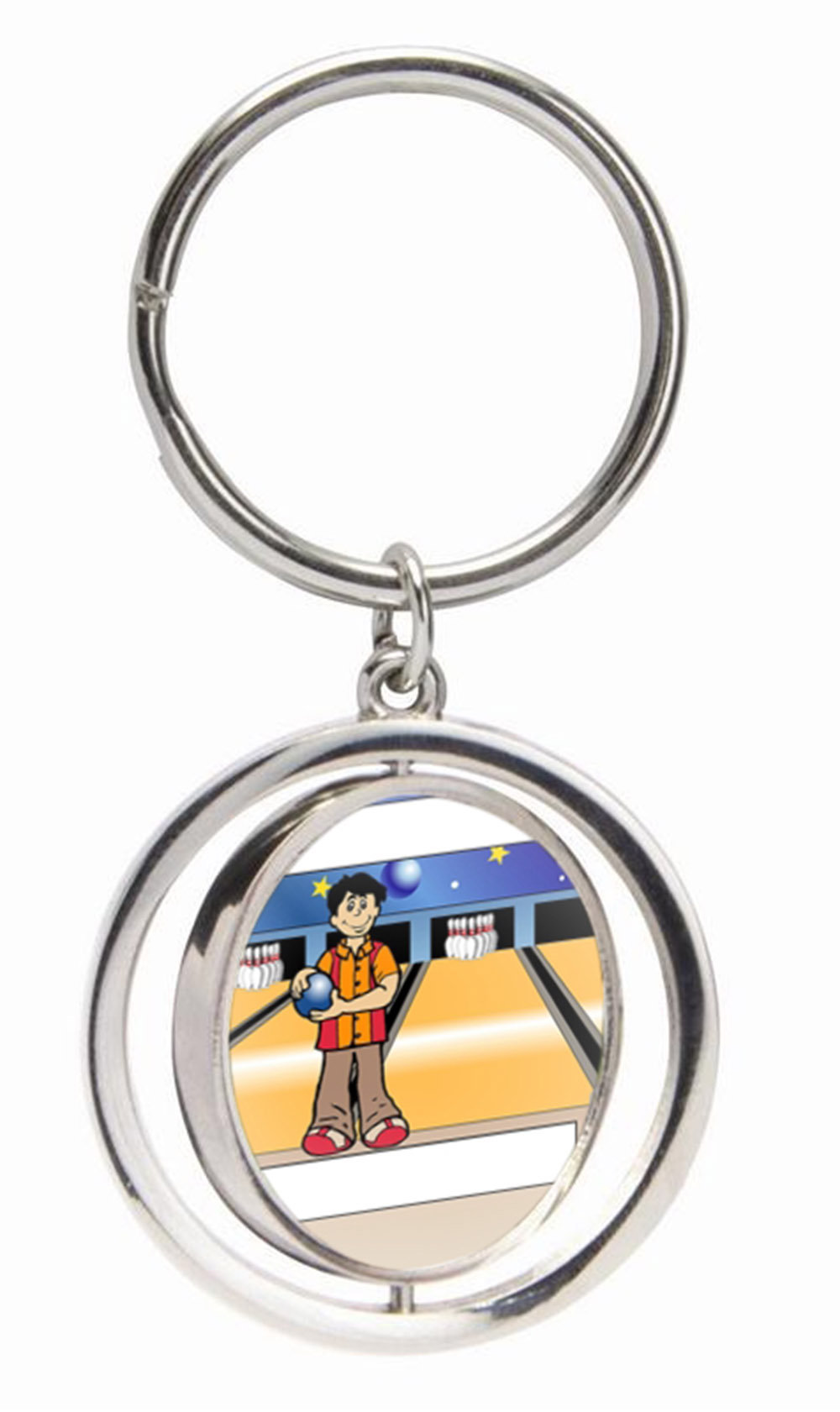 Printed Perfection Personalized Bowling - Male Small Spinning Key Chain ...
