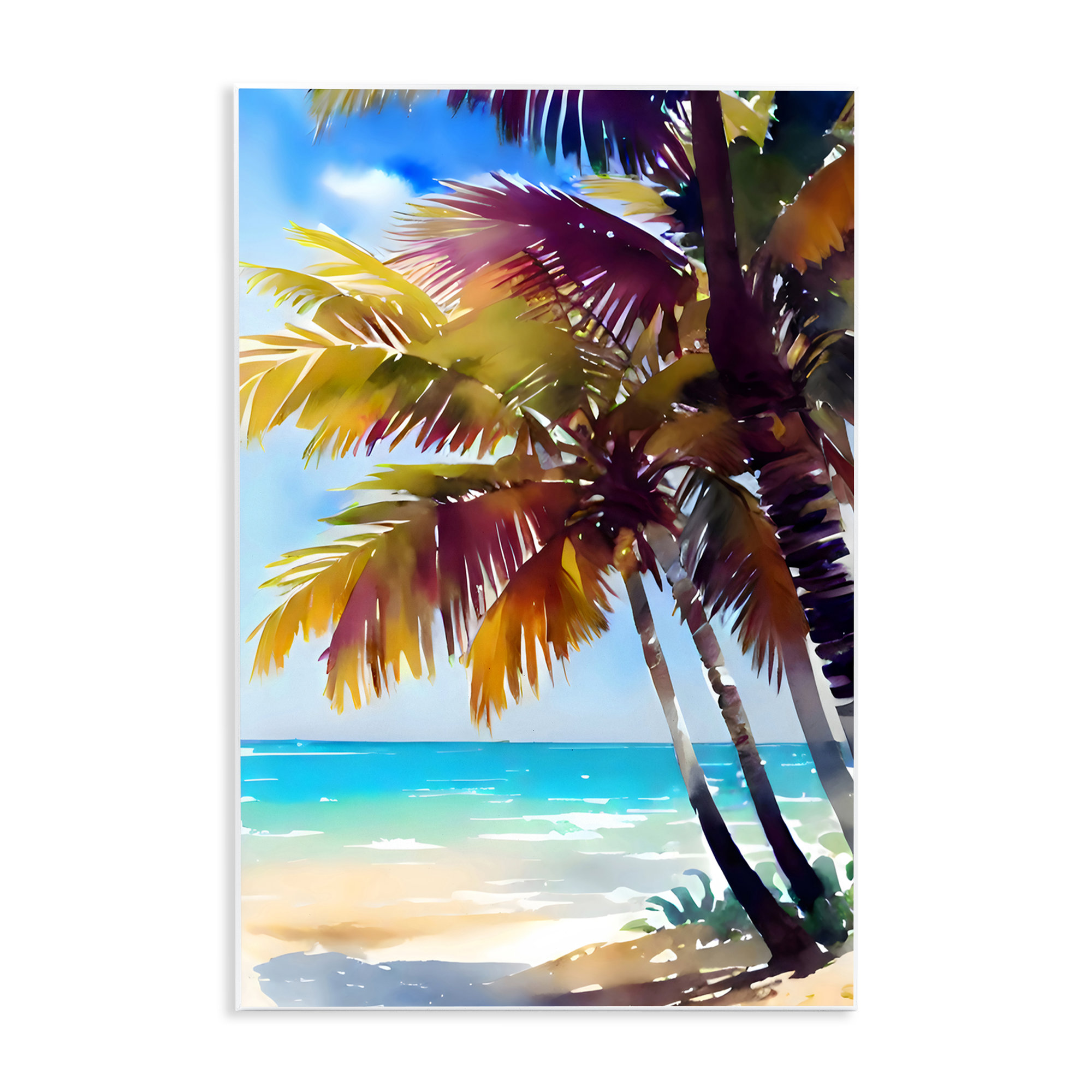 Bayou Breeze Shady Beach Palm Leaves Wall Plaque, design by LSR Design ...