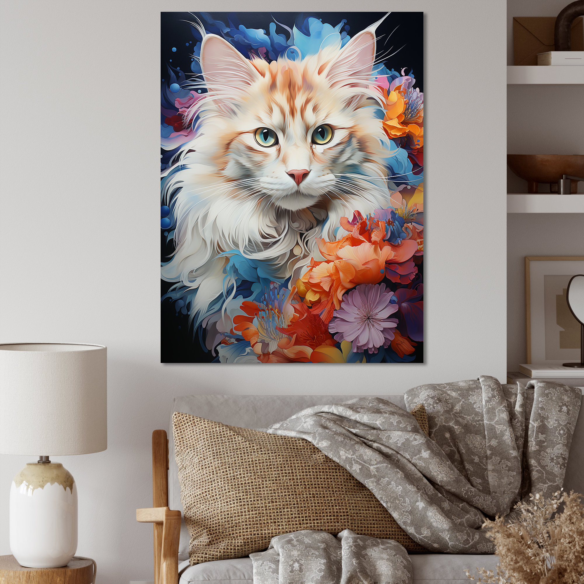 Design Art Ragamuffin Radiance Multicolor Cat Collage - Cat Wall Art ...