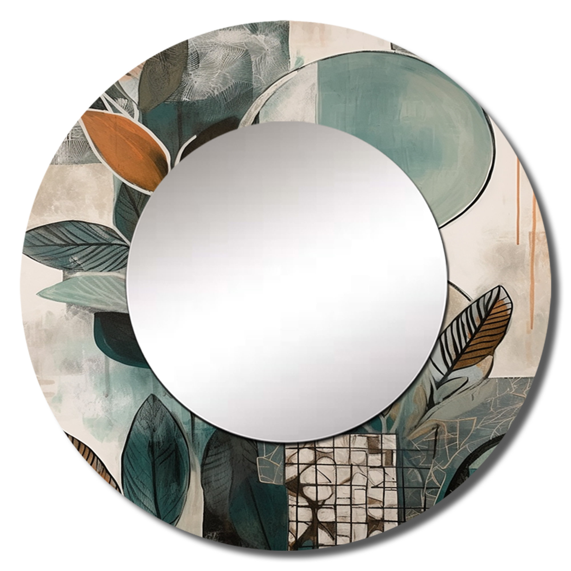 East Urban Home Orange And Green Abstract Bohemia I - Boho Feather ...