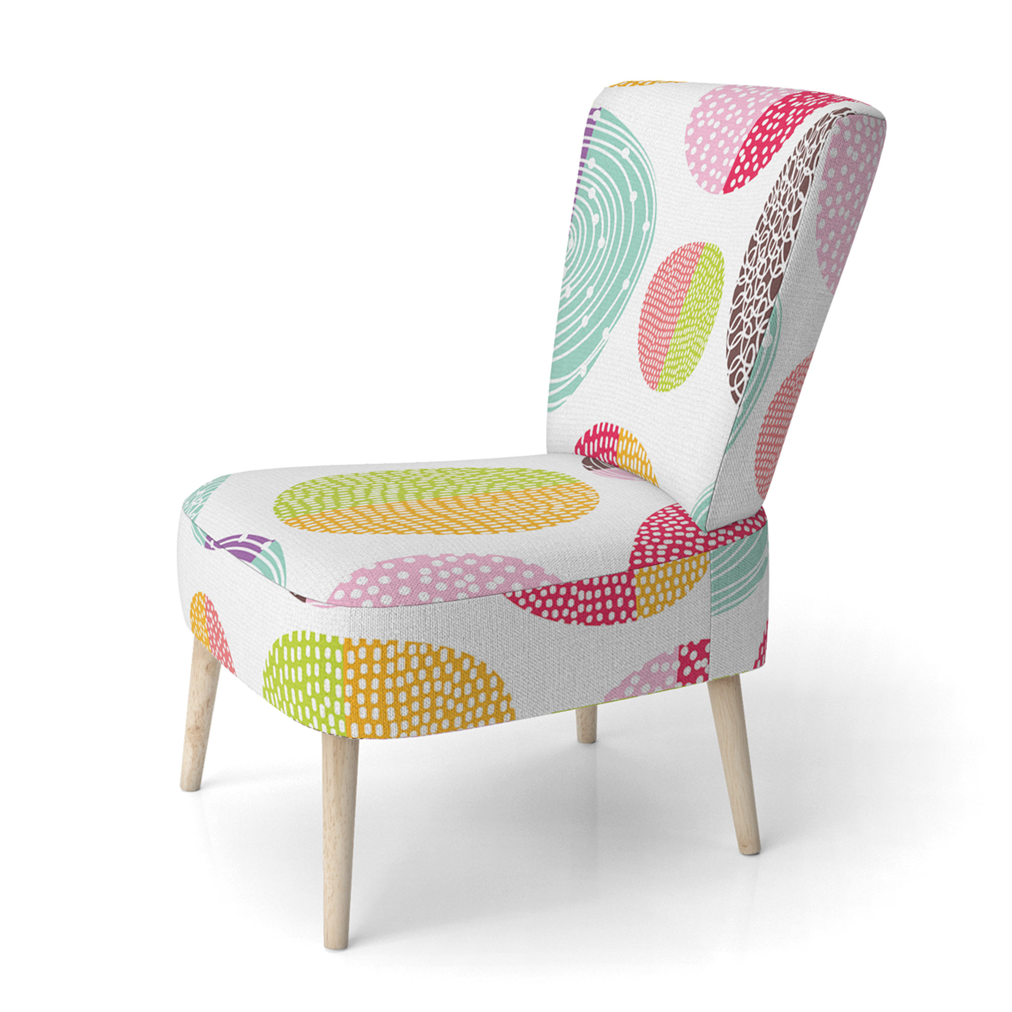 Dakota Fields Multicolor Circle Pattern - Upholstered Patterned Accent ...