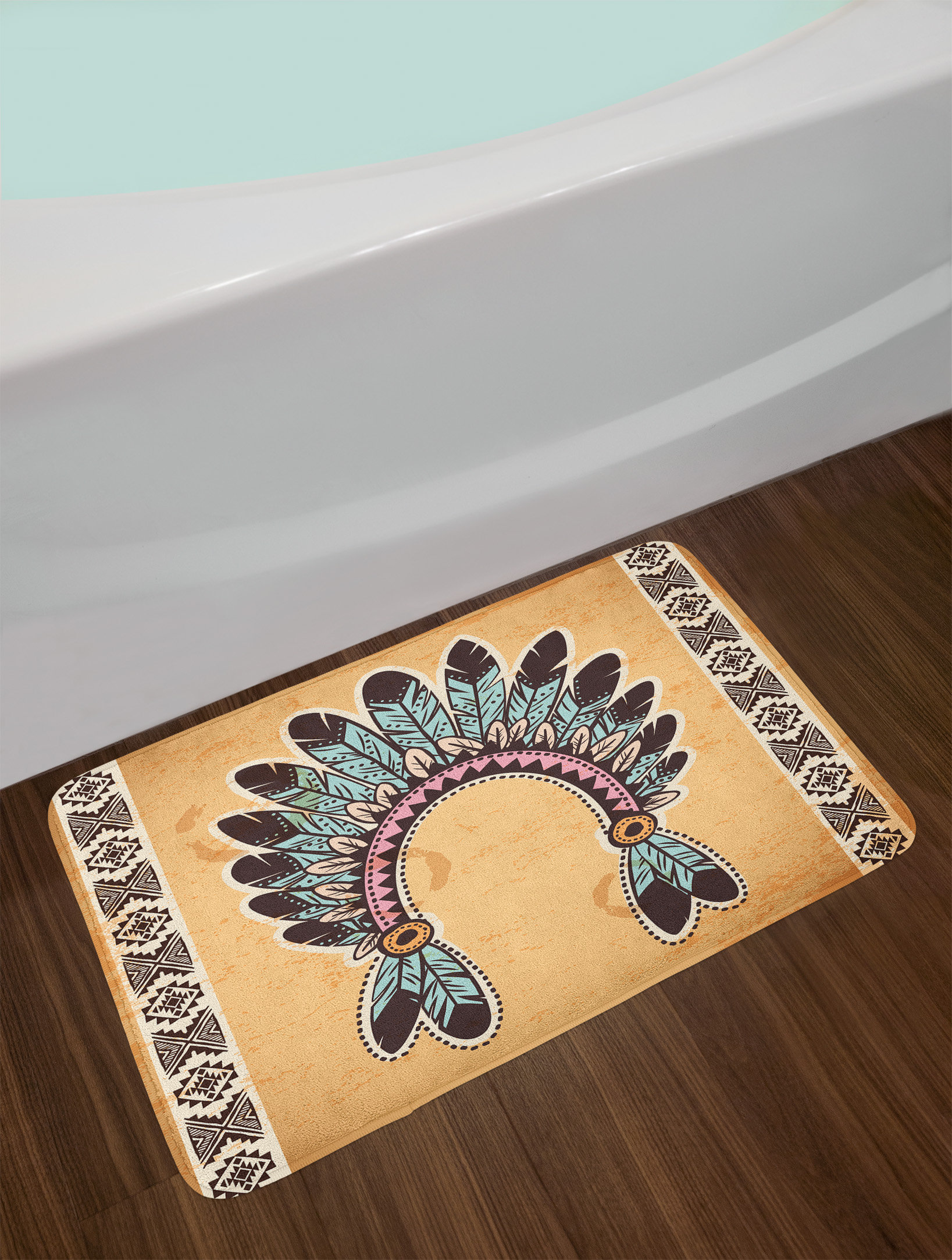 East Urban Home Native Tribal Bath Rug | Wayfair