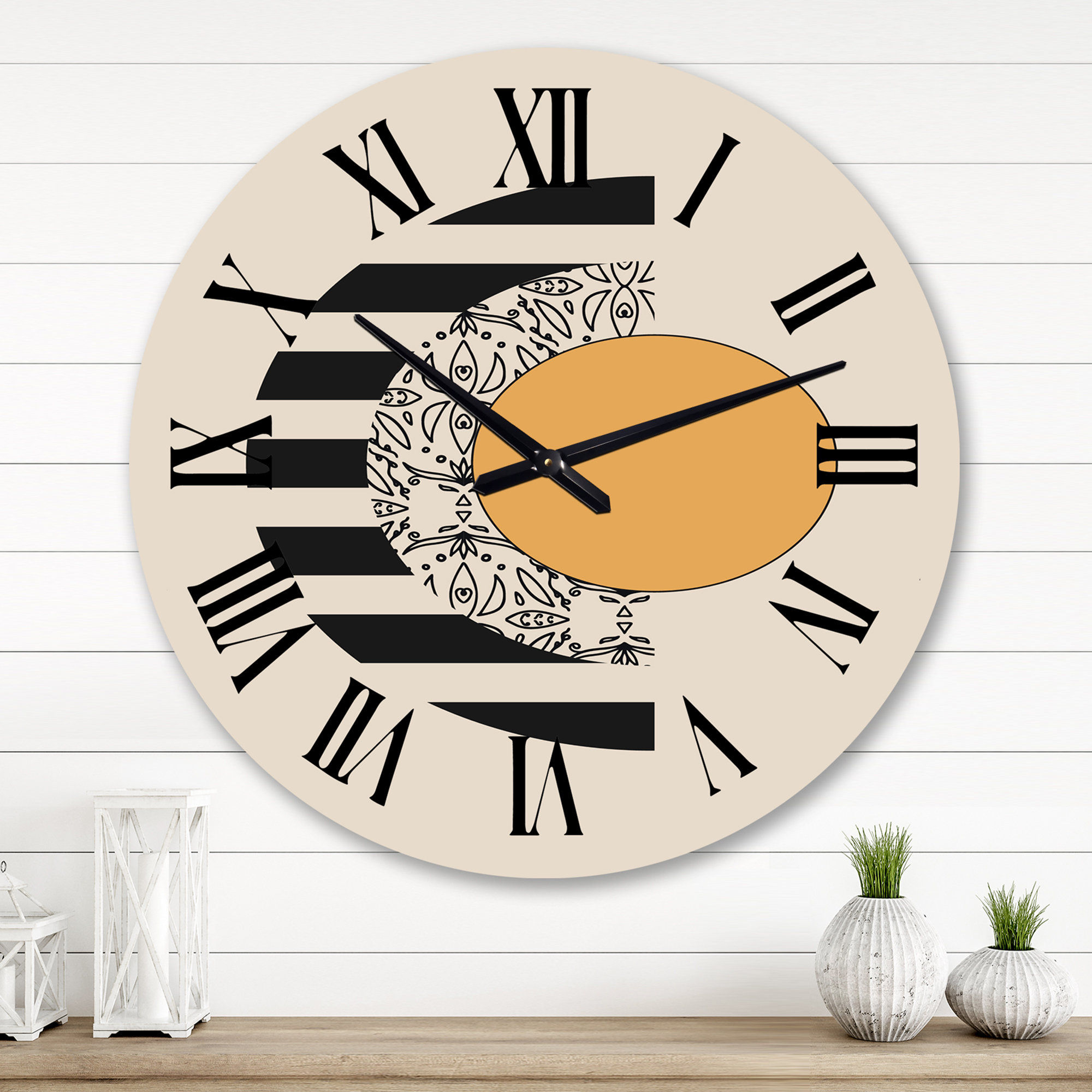 East Urban Home Boho Golden Sun Monochrone Landscape IV - Mid-Century ...