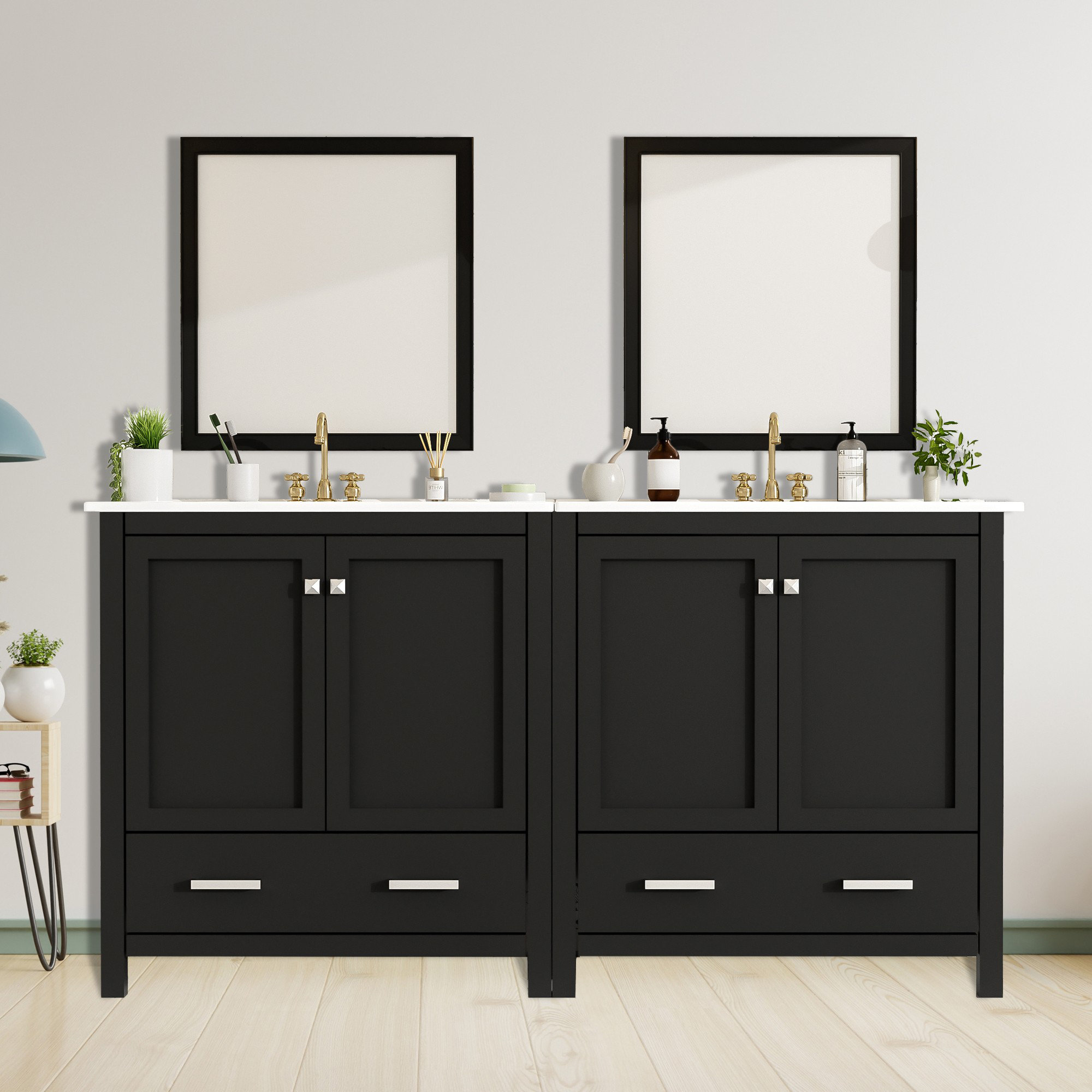 Red Barrel Studio® 60" Bathroom Vanity Set With Double Separate ...