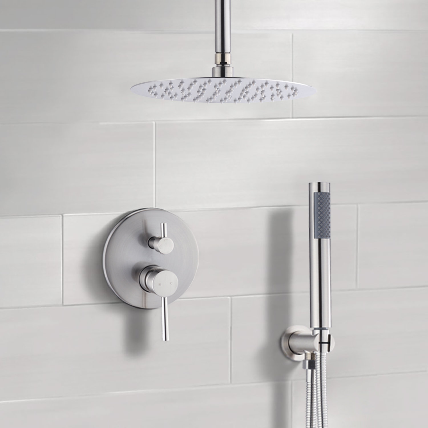 RENIST Wall Mount and Ceiling Mount Shower System with Rough in-Valve ...