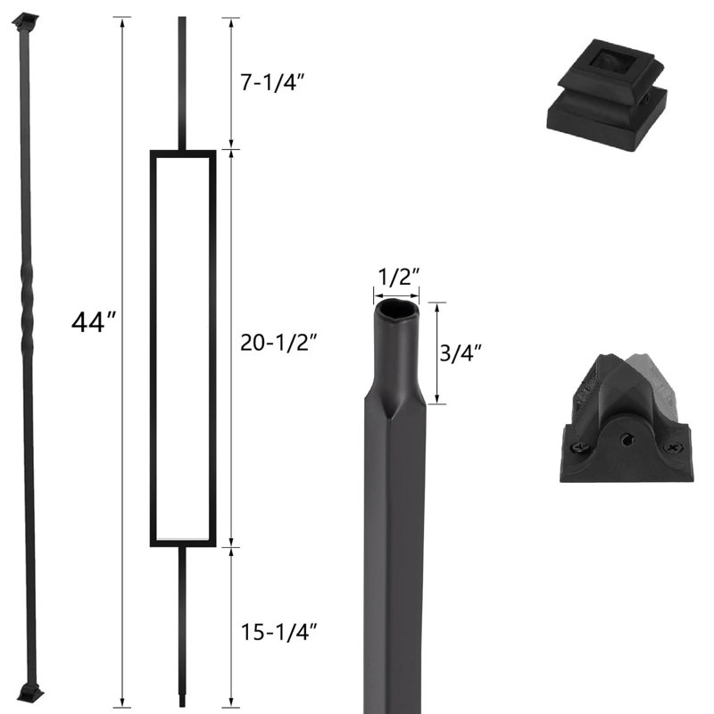 Wendes Kem 44" Iron Baluster Set | Wayfair
