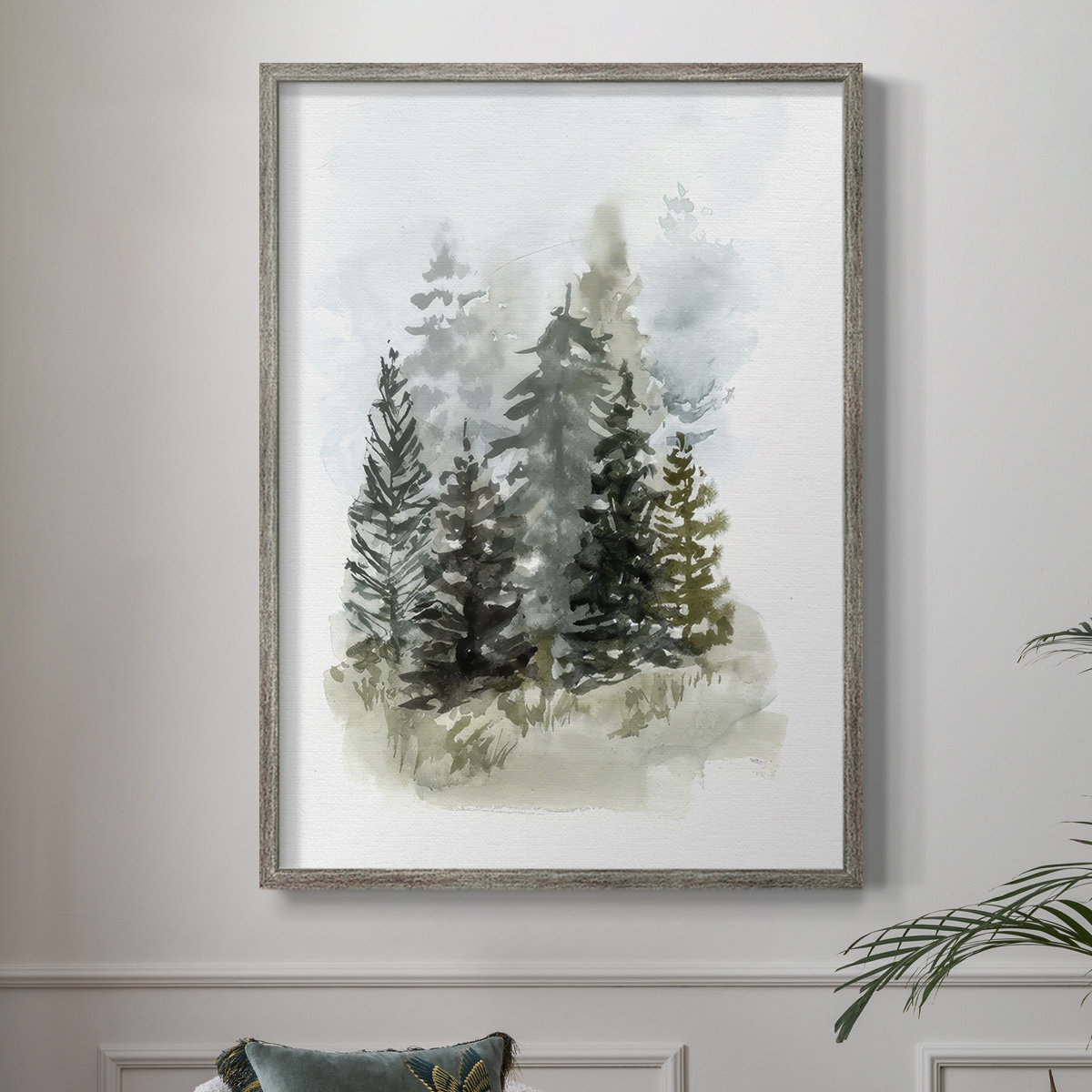 Millwood Pines Washy Treeline I Framed Print - Solid Wood - Wayfair Canada