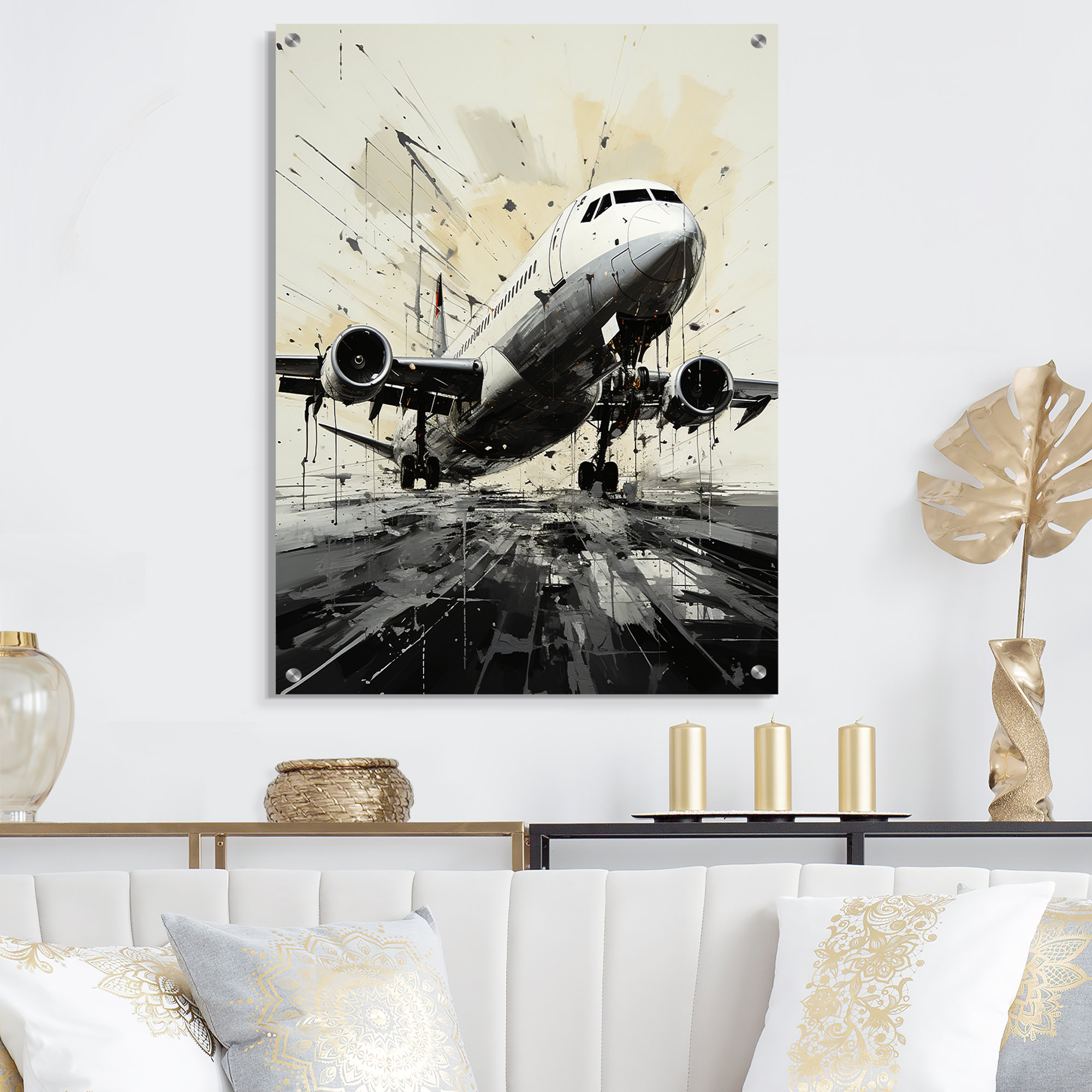 17 Stories Abstracted Plane Flight Path - Plane Acrylic Wall Art Decor ...