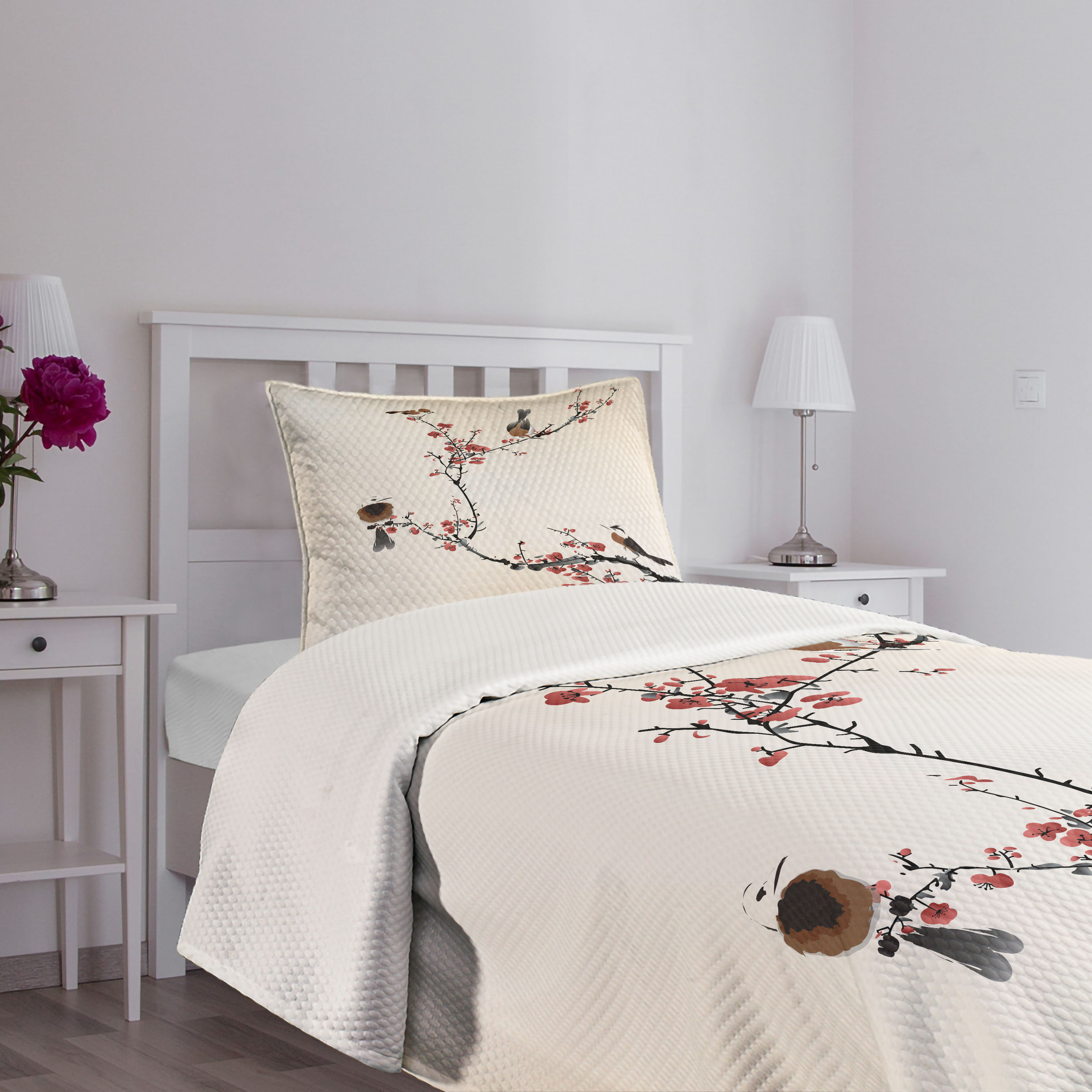 Ambesonne Tree Bedspread Oriental Illustration | Wayfair