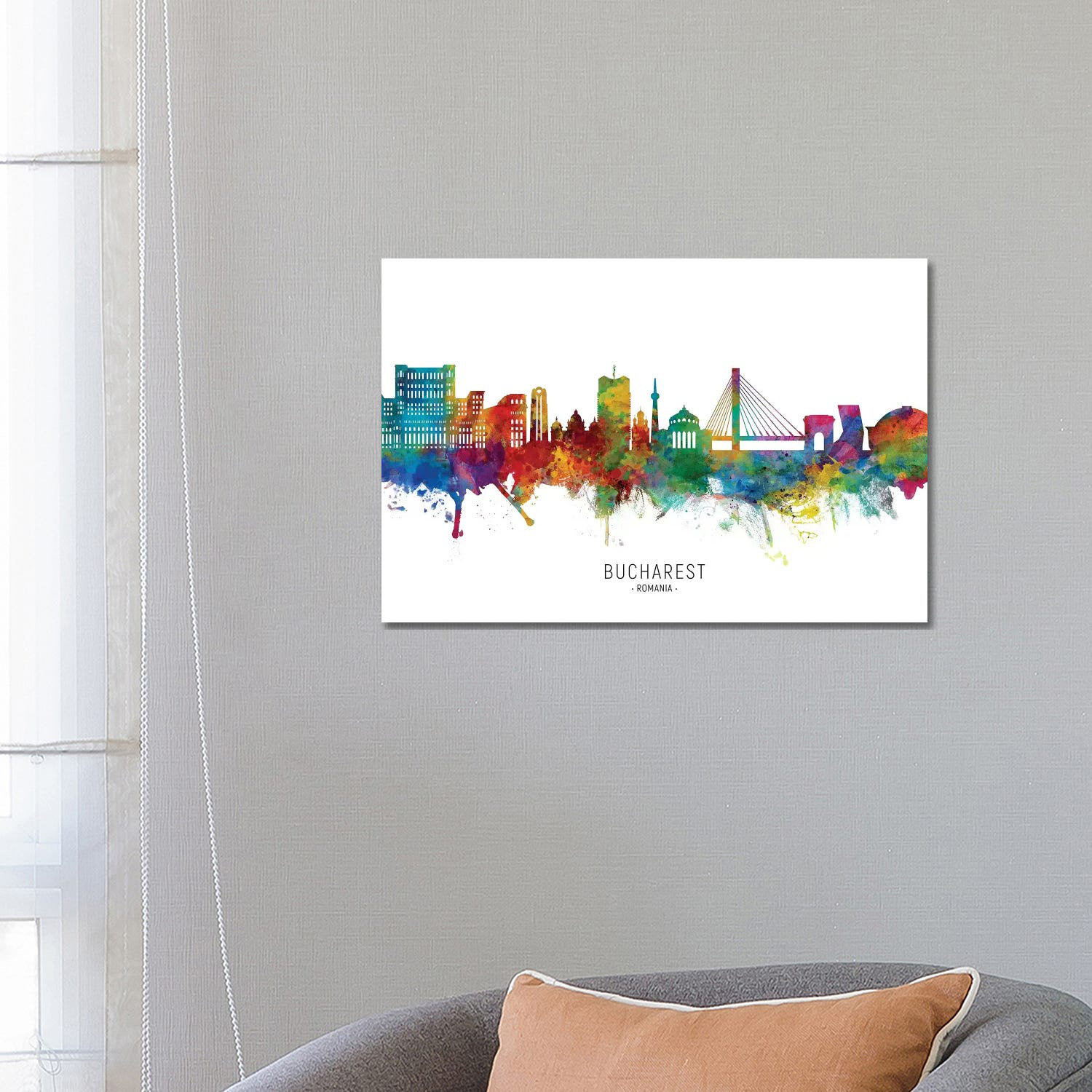 Ophelia & Co. Bucharest Romania Skyline by Michael Tompsett - Wrapped ...