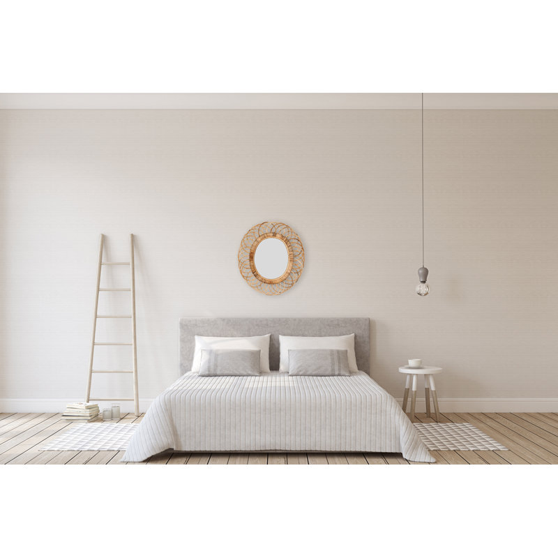 Highland Dunes Overton Bamboo Oval Wall Mirror & Reviews | Wayfair