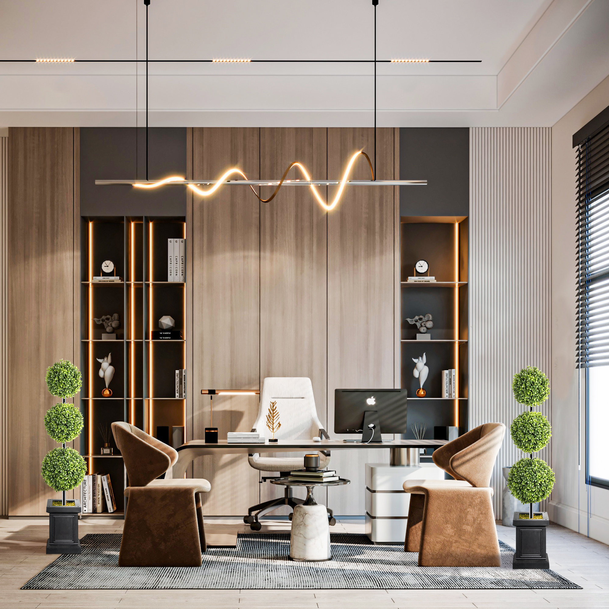 Primrue 4ft Boxwood Topiary Tree Set of 2, Outdoor Porch Tree, All-Year ...