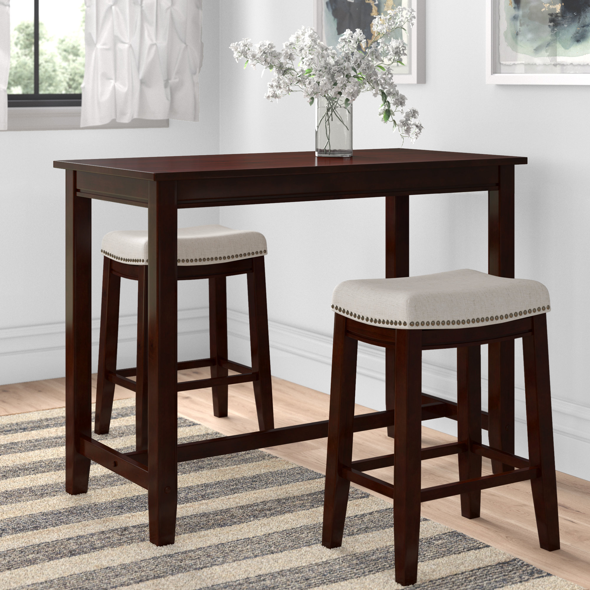 Lark Manor Ensemble de salle à manger 3 pièces à hauteur de comptoir ...