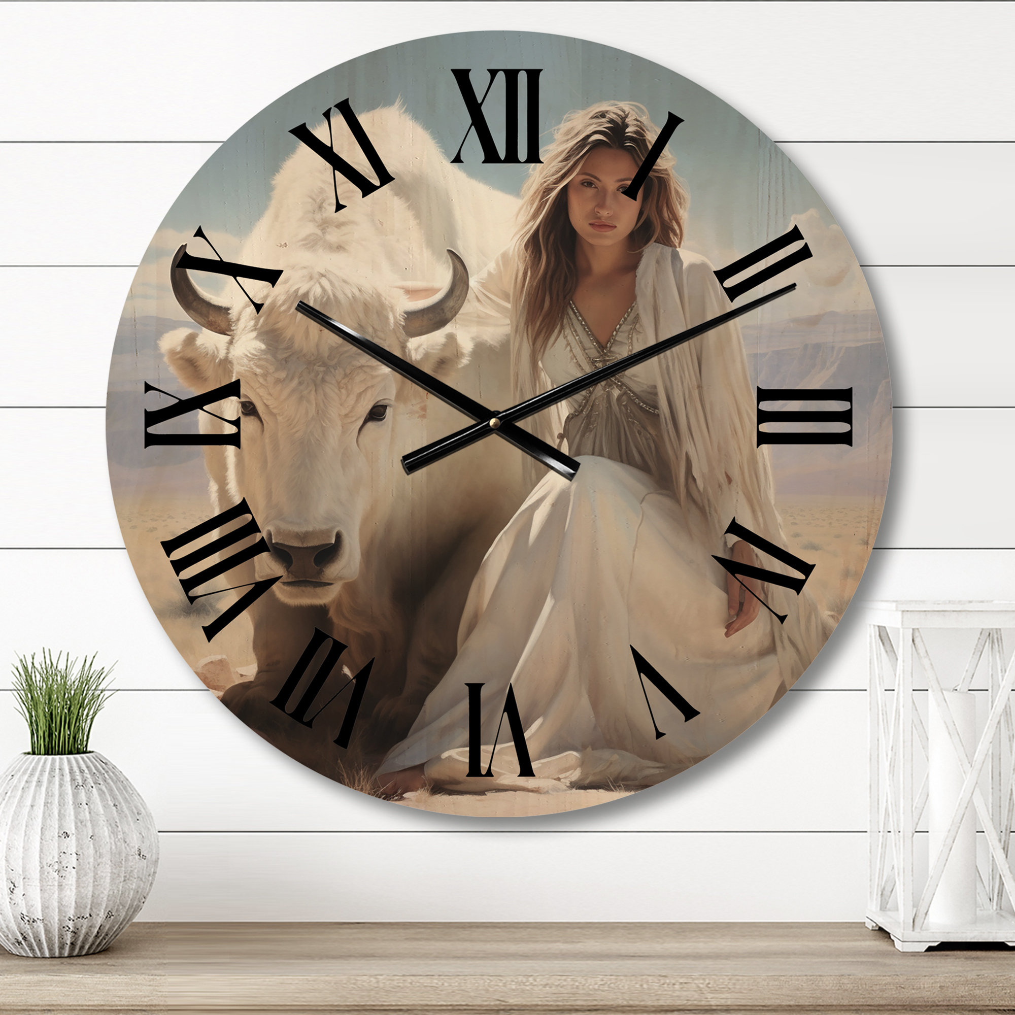 East Urban Home White Buffola Calf Native Woman I - Fashion Woman ...