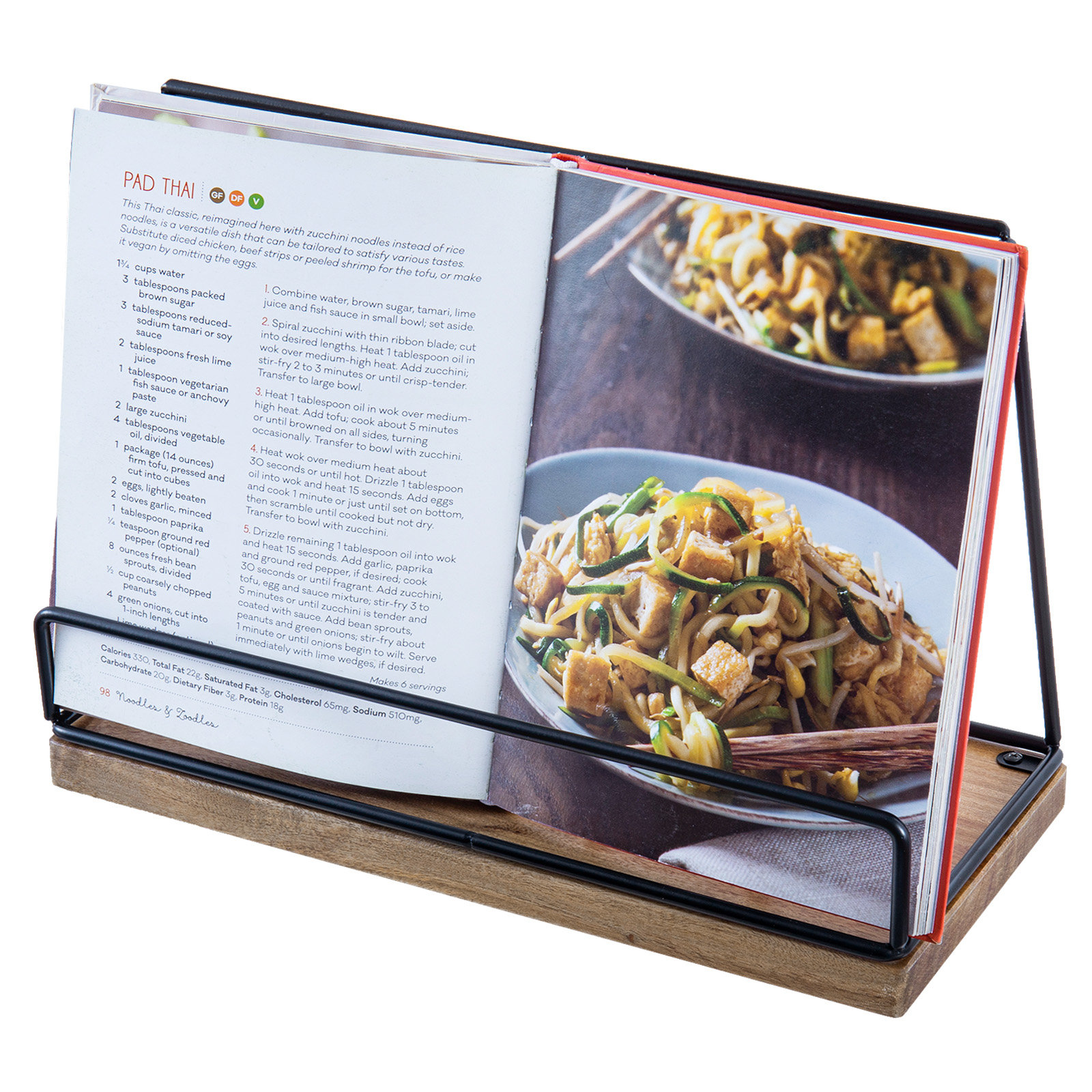 MyGift Acacia Wood Metal Wire Countertop Book Stand | Wayfair