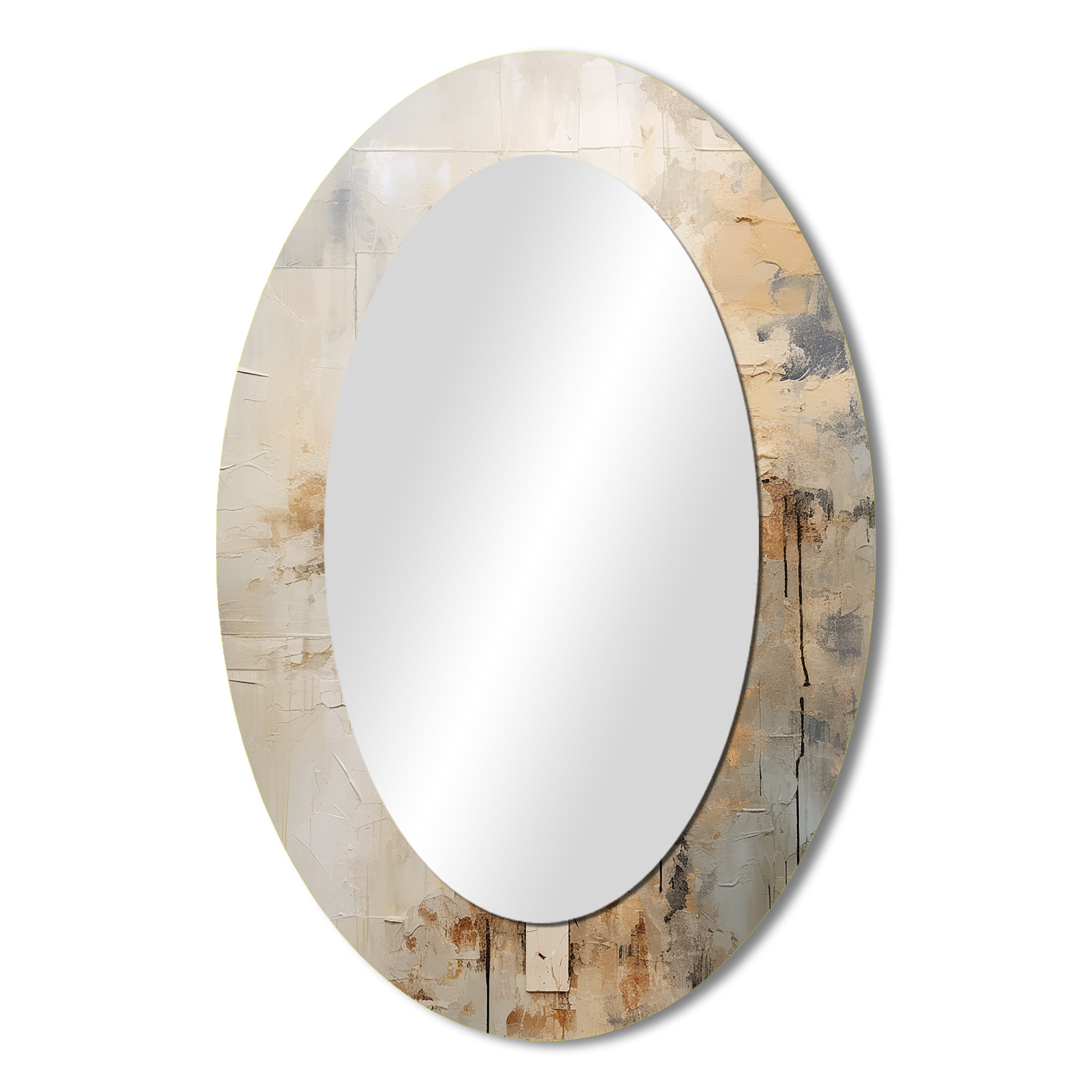 Dakota Fields Minimalism Christianity Cross Collage - Beige Oval Wall ...