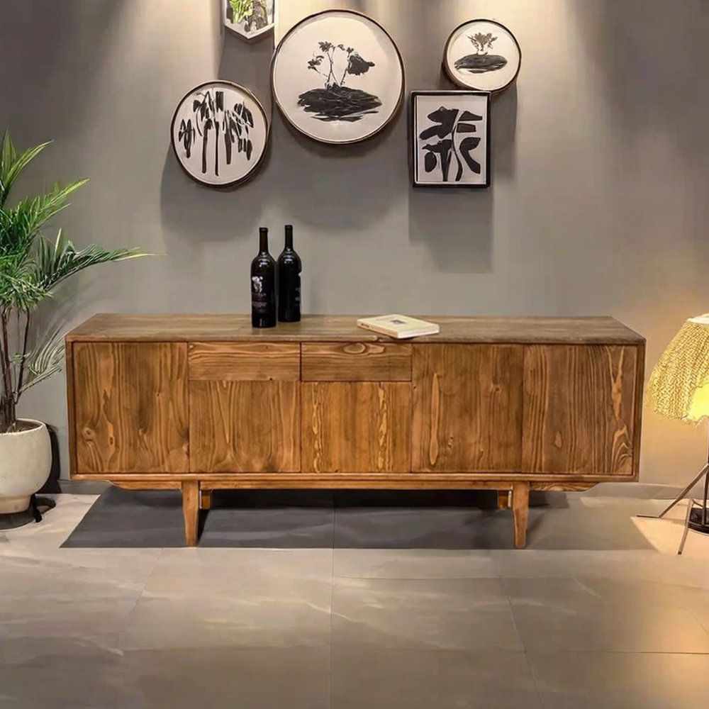 jessica Solid Wood Medieval TV Cabinet 70.8'' W Storage Credenza | Wayfair