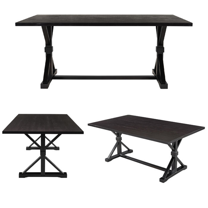 Winston Porter Invaldi 6 - Piece Trestle Dining Set & Reviews | Wayfair