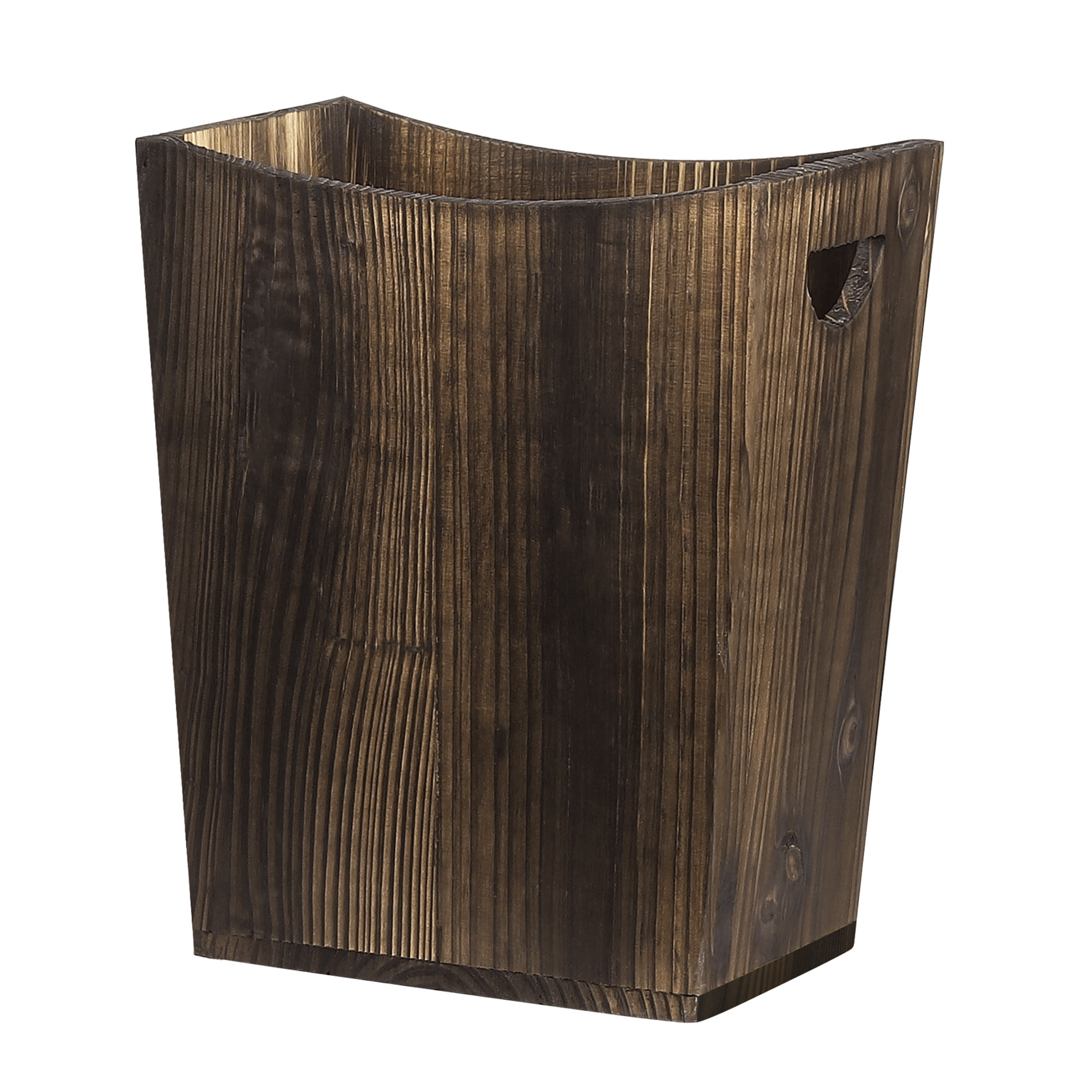 CELLPAK Wood Trash Can Rustic Farmhouse Wastebasket Bin & Reviews ...