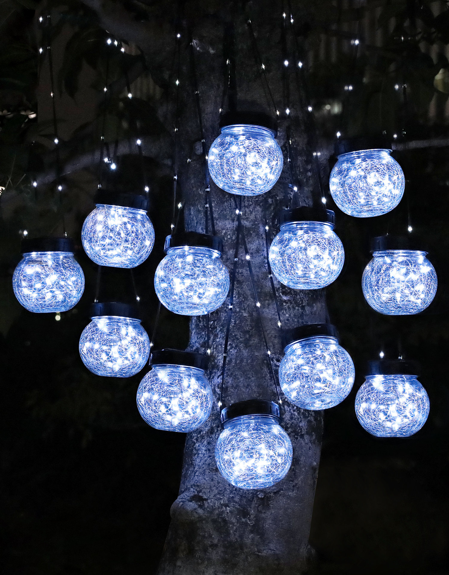 WIHTU 12 Pack Outdoor Waterproof Solar Lights, Solar Powered Hanging ...