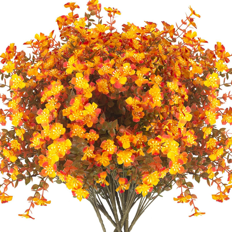 Primrue 12 Bundles Artificial Fall Flowers , Artificial Plants UV ...