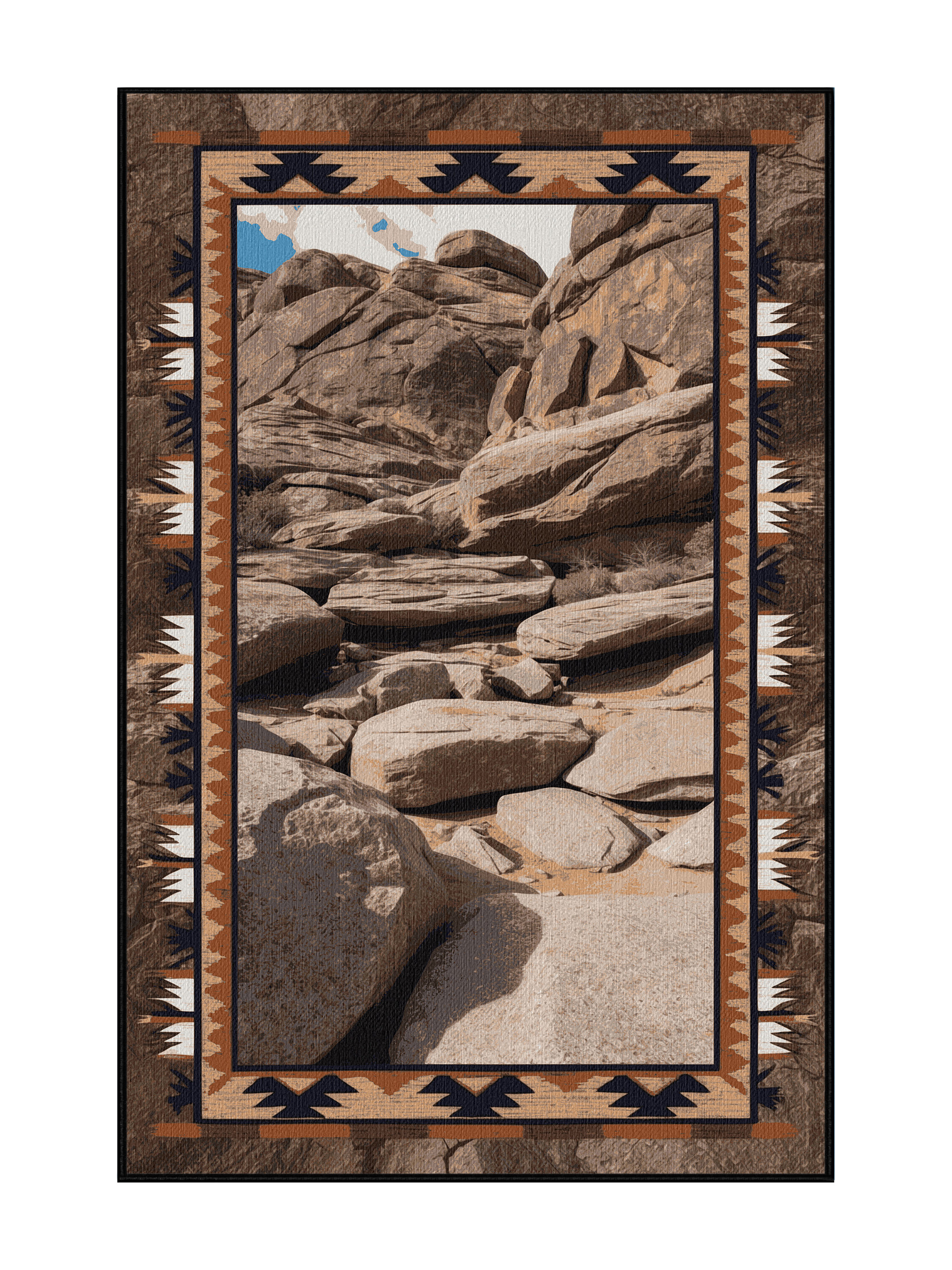 Foundry Select Washable Rocky Terrain Southwestern Area Rug | Wayfair