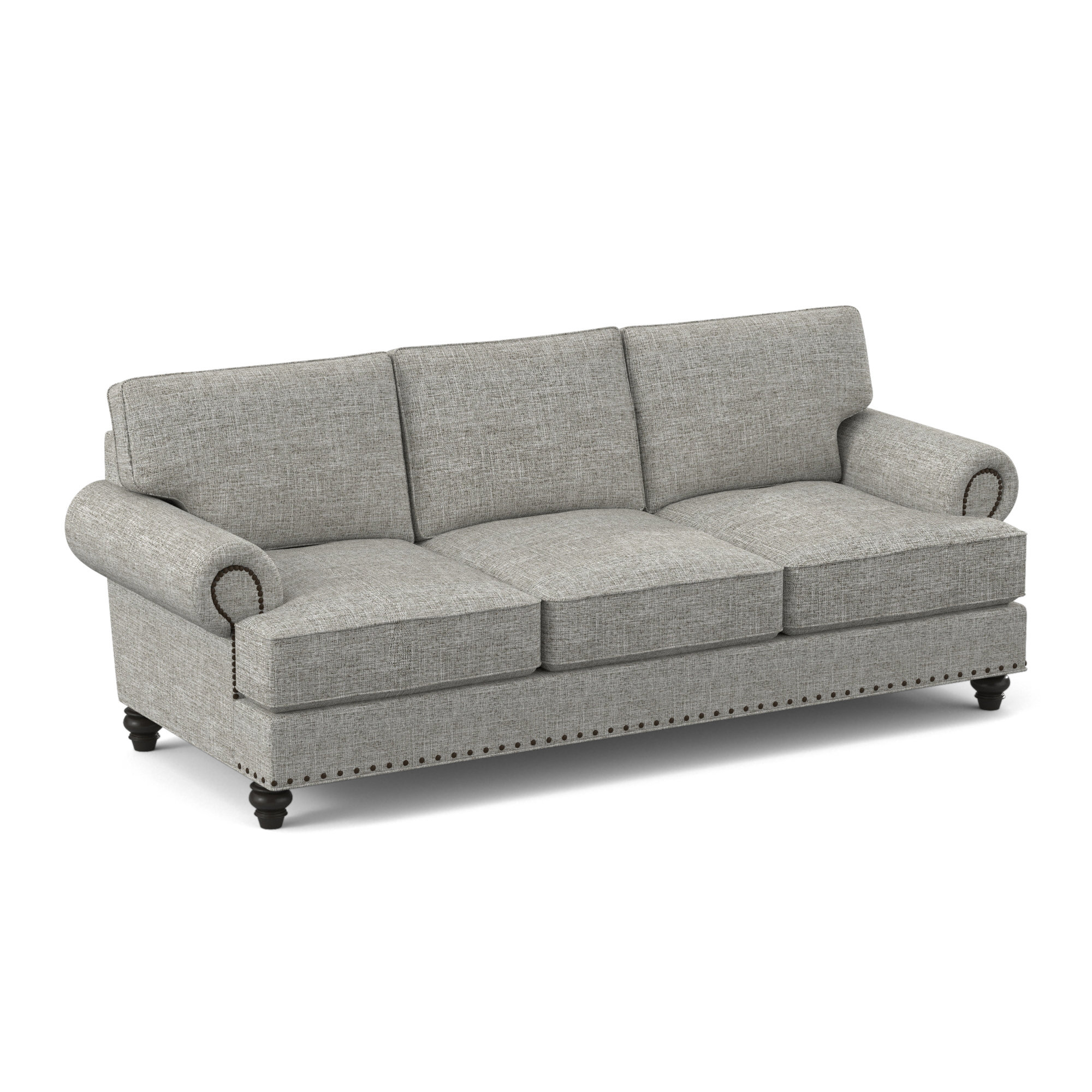 Edgecombe Furniture Foxhill 89" Round Arm Sofa with Reversible Cushions ...