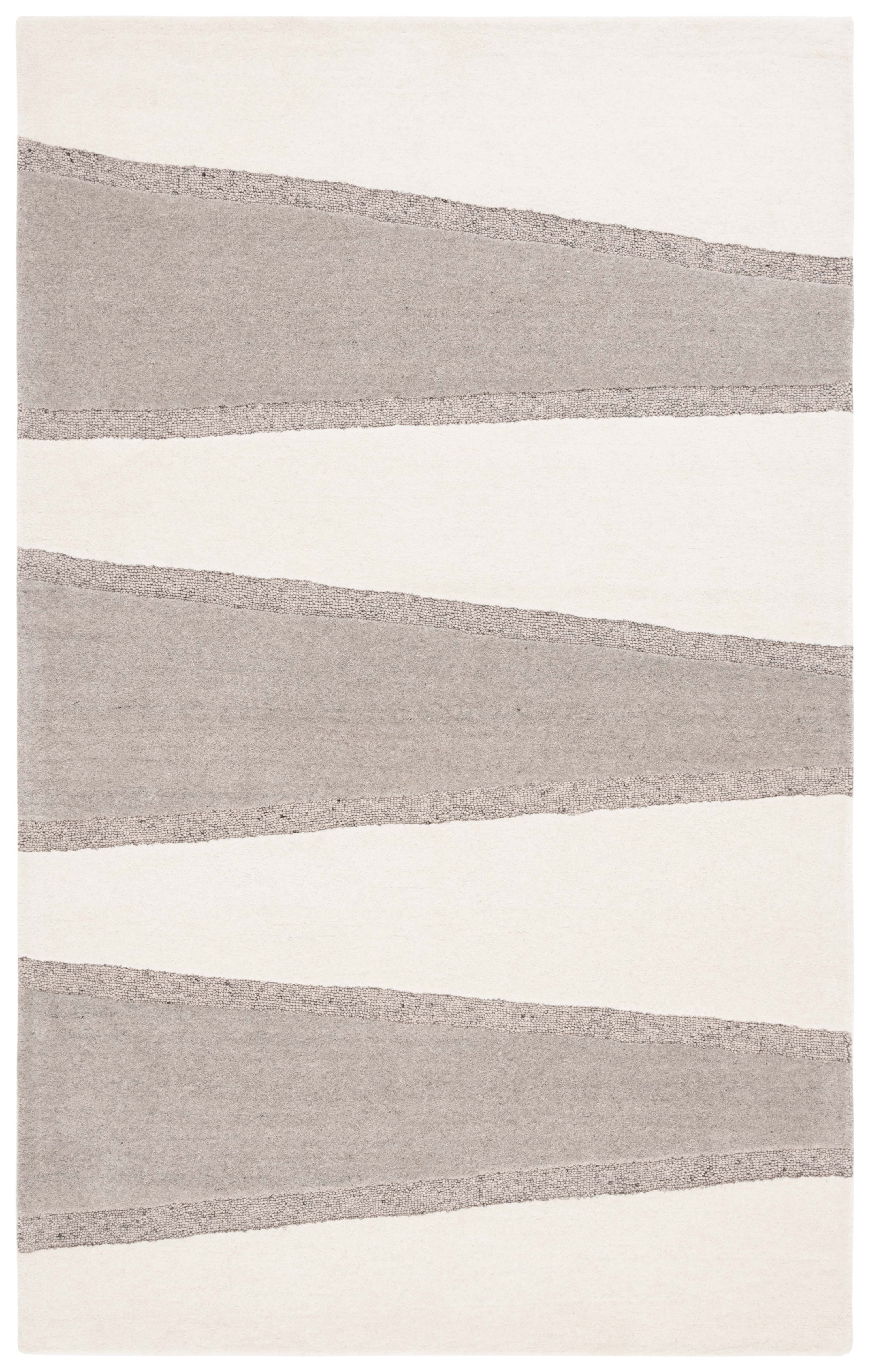 Ebern Designs Kessa Hand Tufted Wool/Cotton Rug in Ivory/Grey | Wayfair