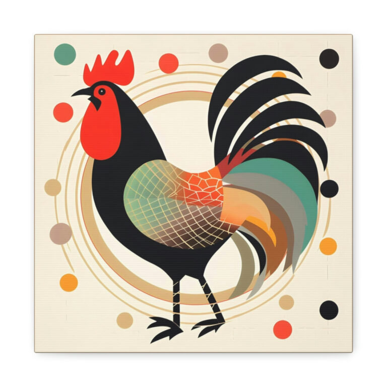 August Grove Mid-Century Modern Style Rooster Canvas Gallery Wraps ...