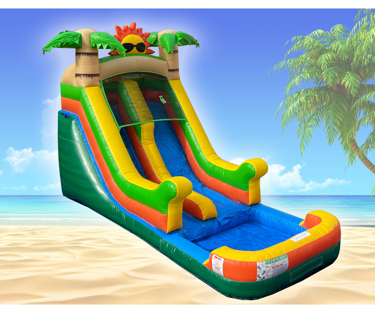 Jingo Jump 13' H x 20' L Inflatable Tropical Water Slide & Reviews ...