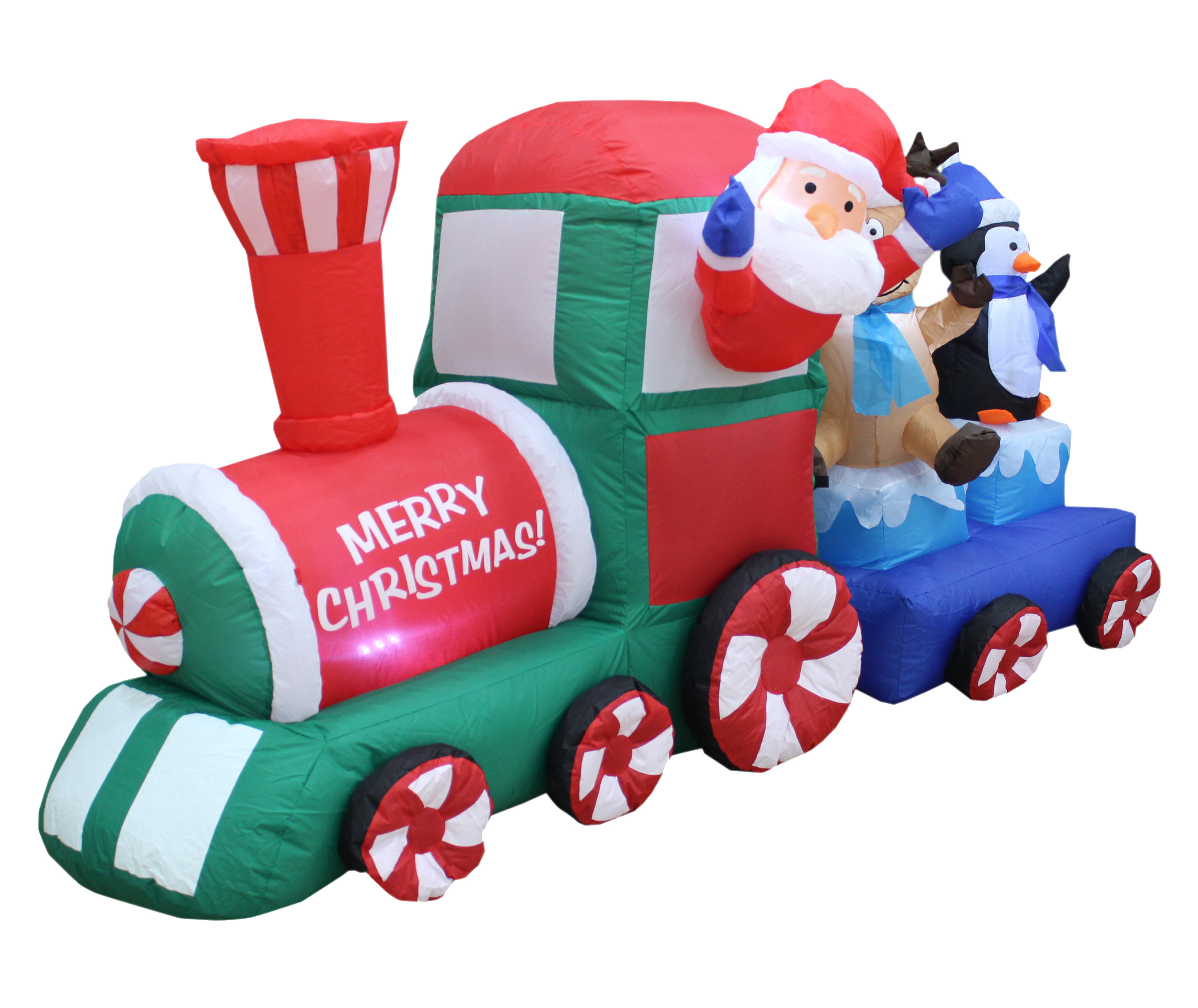 The Holiday Aisle® 7 Foot Long Lighted Christmas Inflatable Santa Claus ...