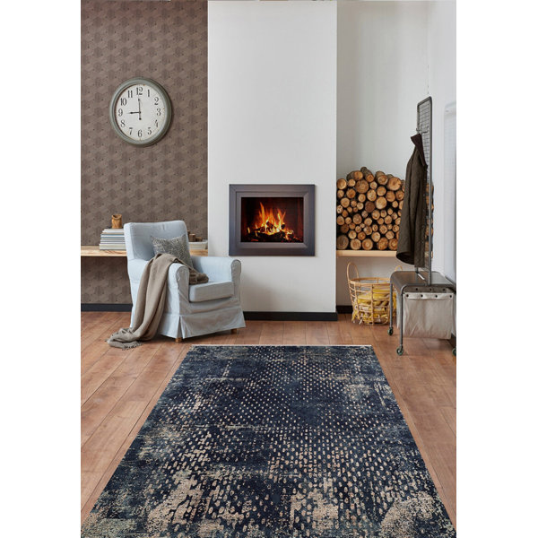 Hargun Usso Modern Machine Woven Green Area Rug | Wayfair.co.uk