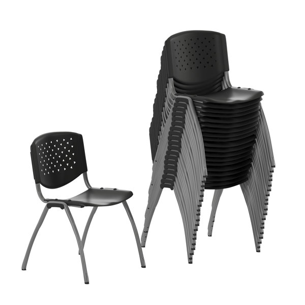 Inbox Zero 880 lb. Capacity Plastic Stack Chair with Powder Coated ...