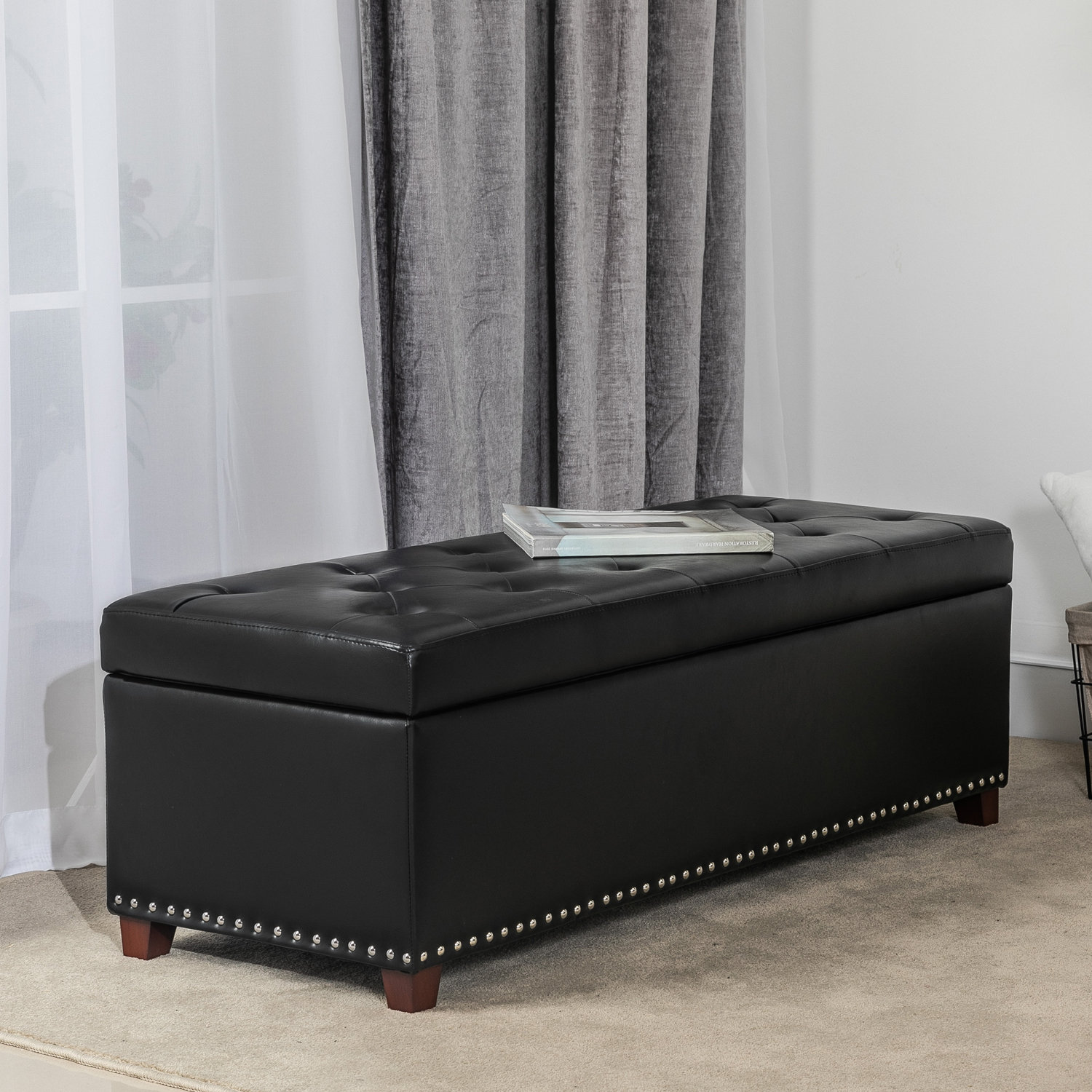 Winston Porter Rosaline Faux Leather Flip Top Storage Bench & Reviews ...