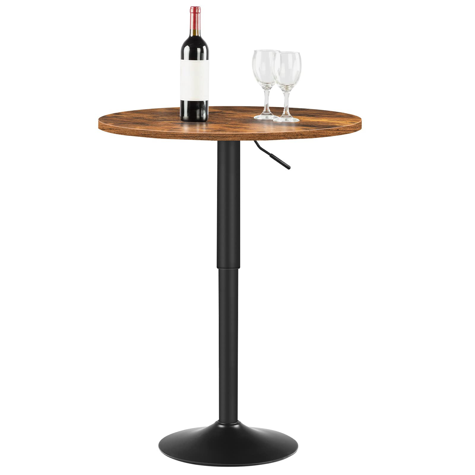 Ebern Designs Modern Bar Table, Height Adjustable Round Bar Table With ...