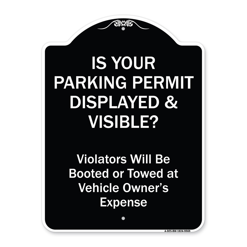 Signmission Designer Series Sign - Is Your Parking Permit Displayed ...
