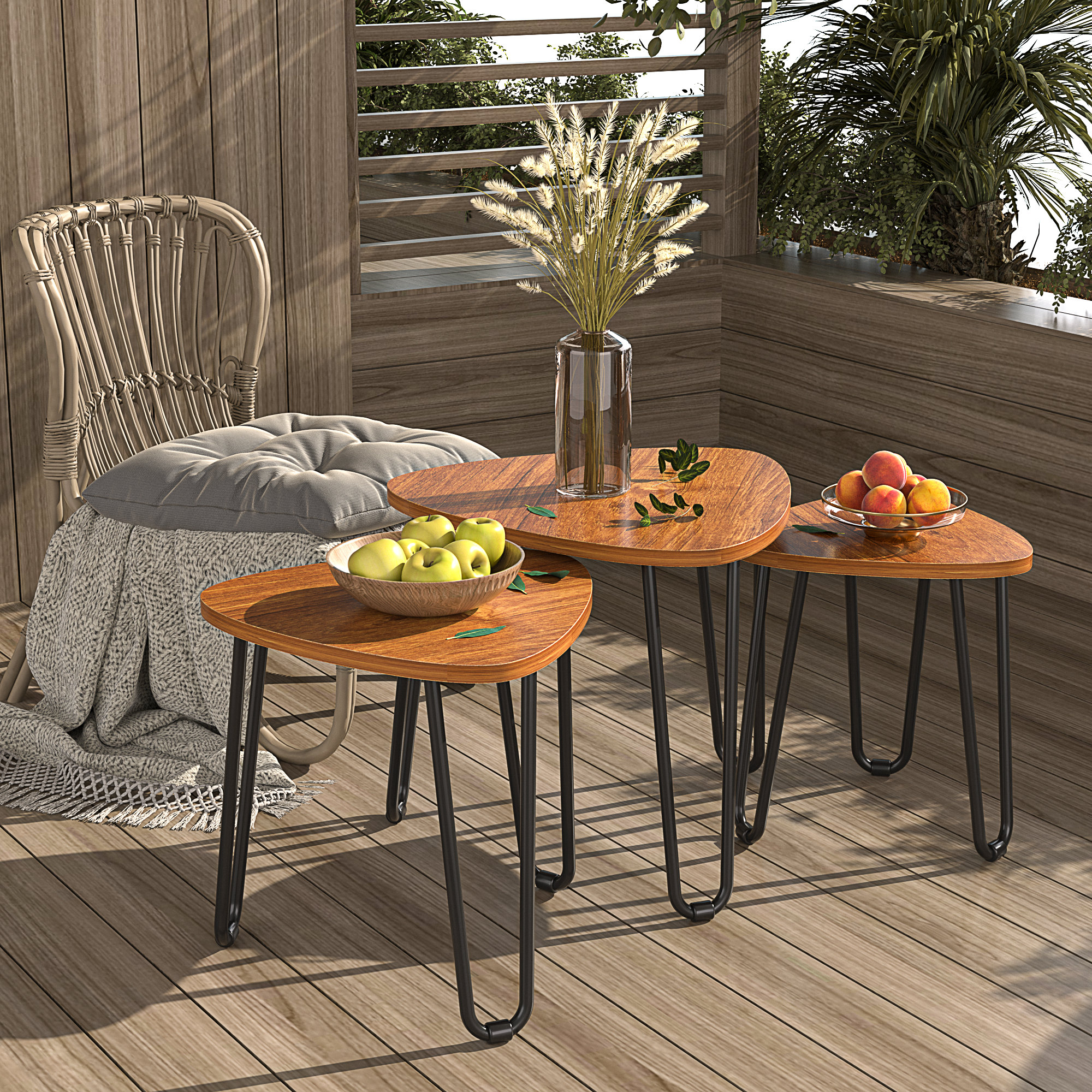 Union Rustic Summerall Nesting Coffee Tables, End Tables Set, Small ...