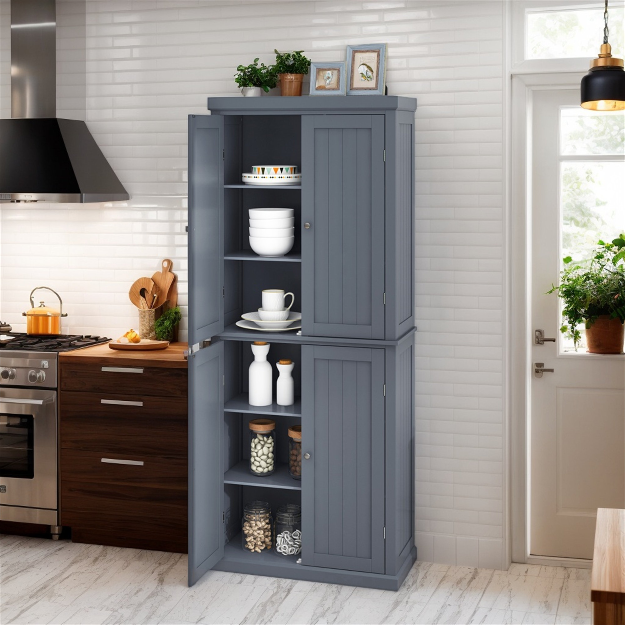 Lark Manor Modern Tall Kitchen Pantry Cabinet With Ample Storage And ...