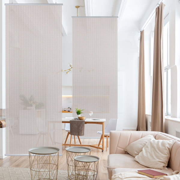 Symple Stuff Adessa Hanging Room Divider Panel, Sheer Semi Privacy ...