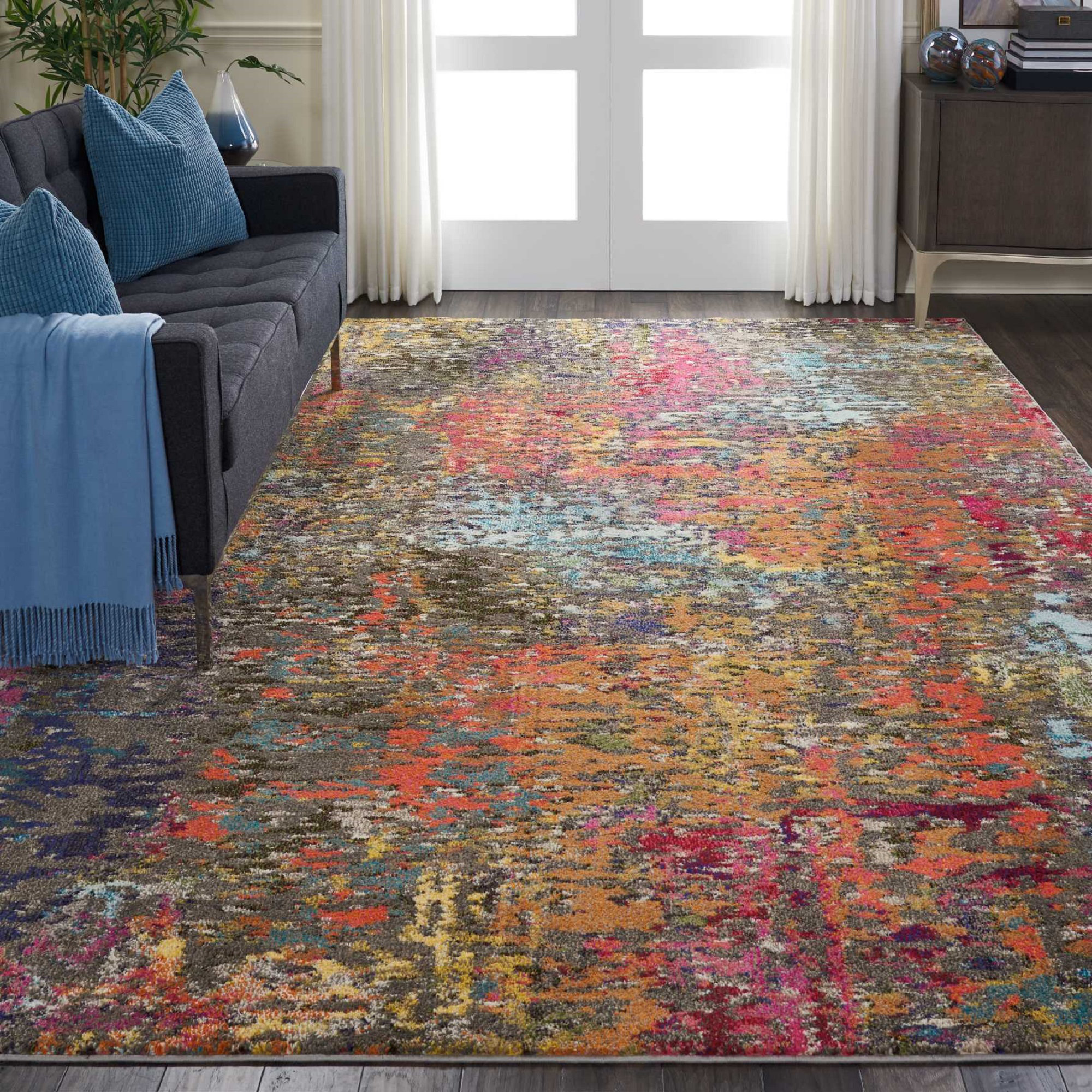 Ivy Bronx Allegro Abstract Blue/Orange Area Rug & Reviews | Wayfair