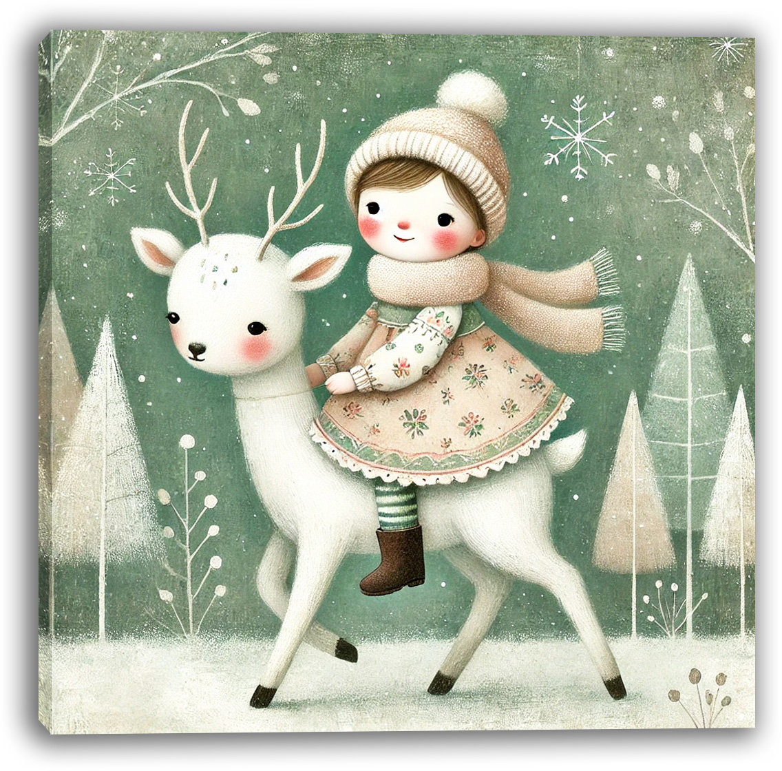 Red Barrel Studio® Snowy Companions Illustration Art Print on Wrapped ...