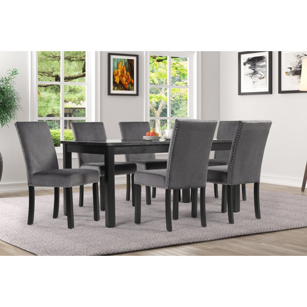 Red Barrel Studio® 7 - Piece Marble Top Dining Set | Wayfair